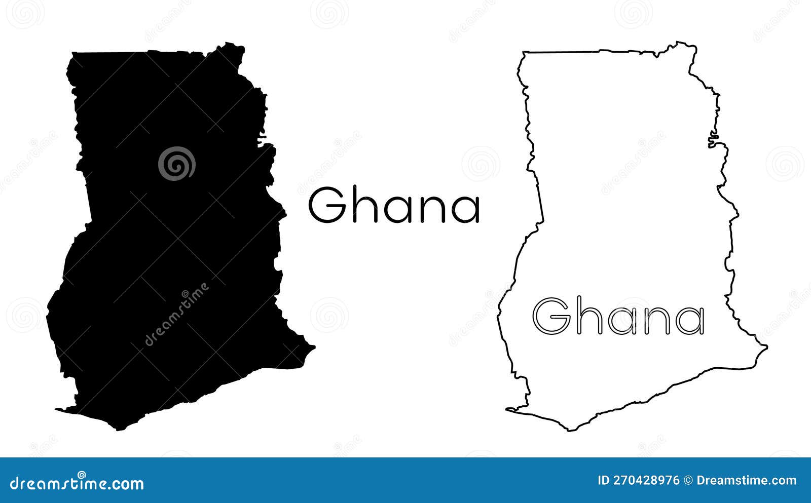 Ghana map silhouette stock vector. Illustration of adult - 270428976