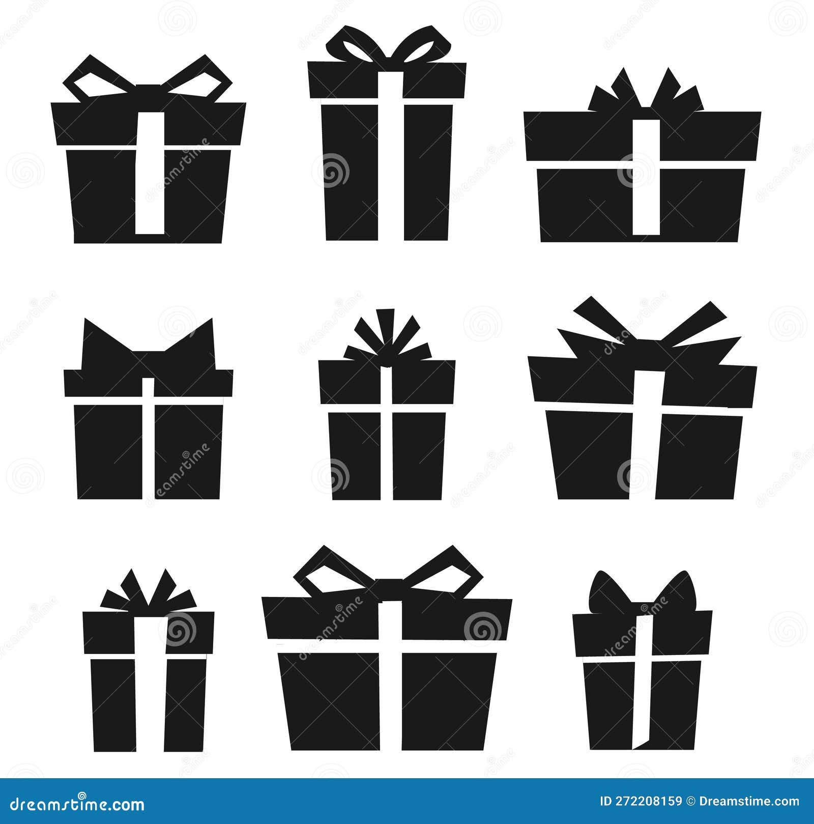Gift boxes Silhouette stock illustration. Illustration of shiny - 272208159