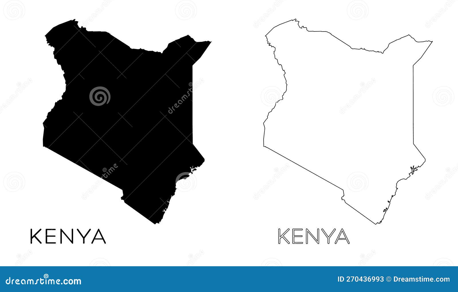 Kenya Map Silhouette Stock Image | CartoonDealer.com #270436993