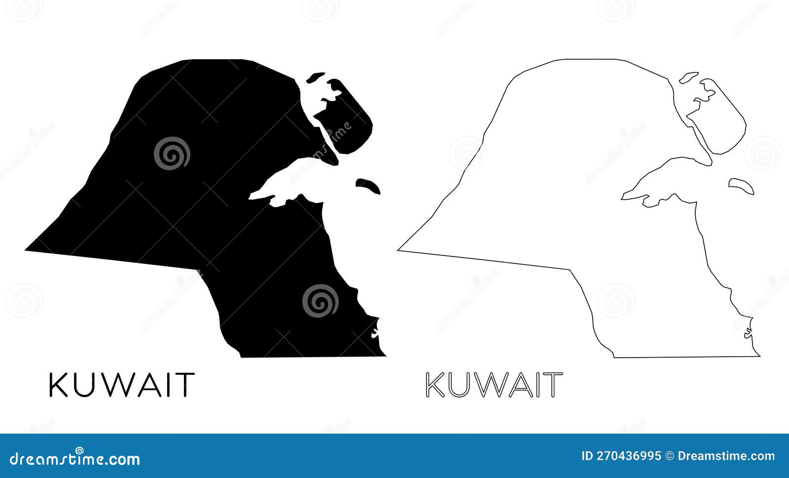 Kuwait map silhouette stock illustration. Illustration of europe ...