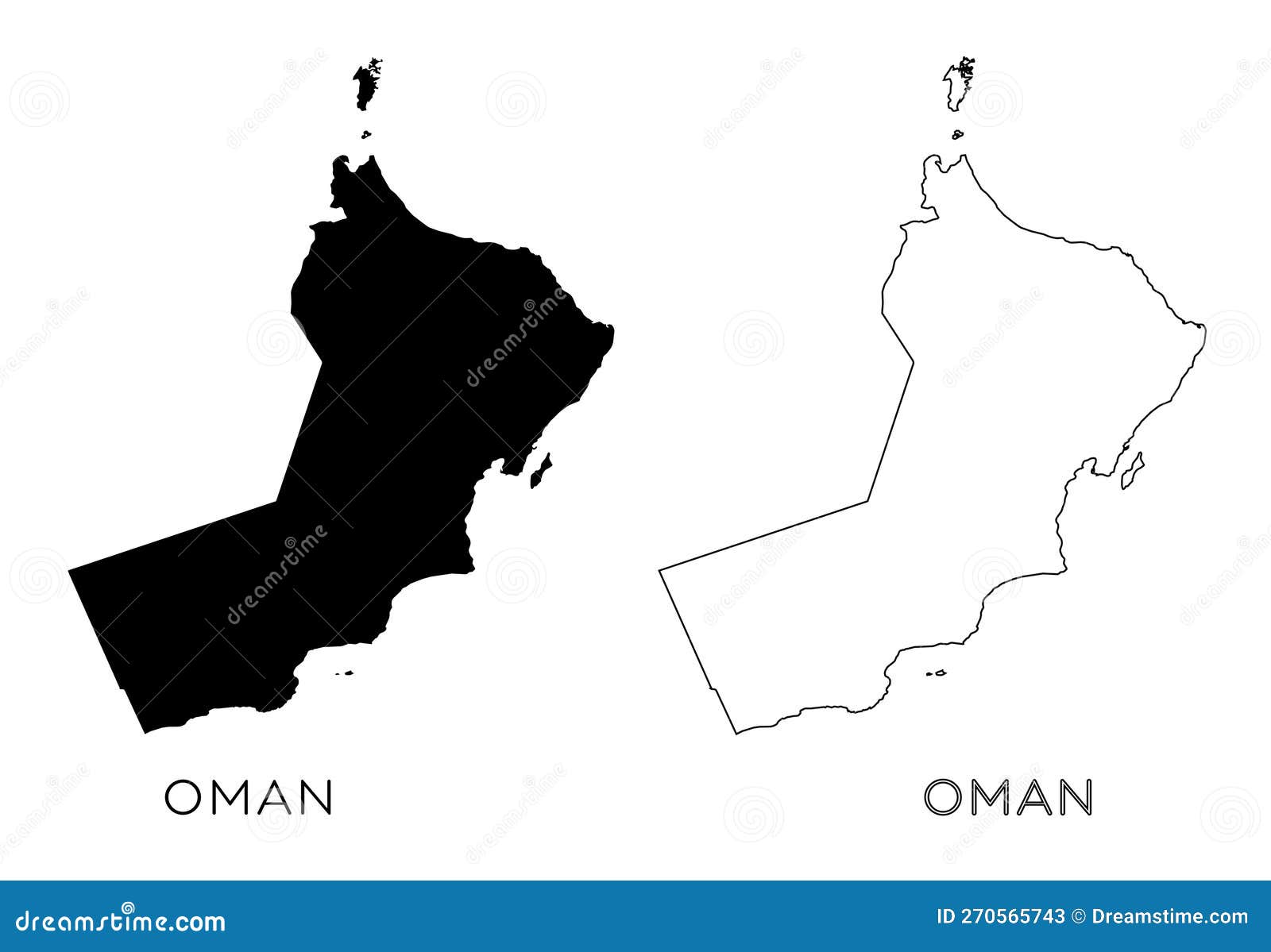 Oman Map Silhouette Cartoon Vector | CartoonDealer.com #270565743