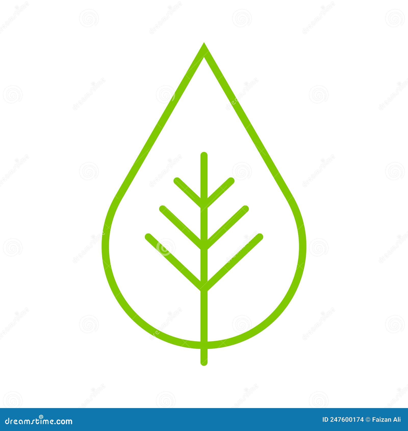 Eps10 Green Vector Leaf Line Icon Stock Illustration - Illustration of ...