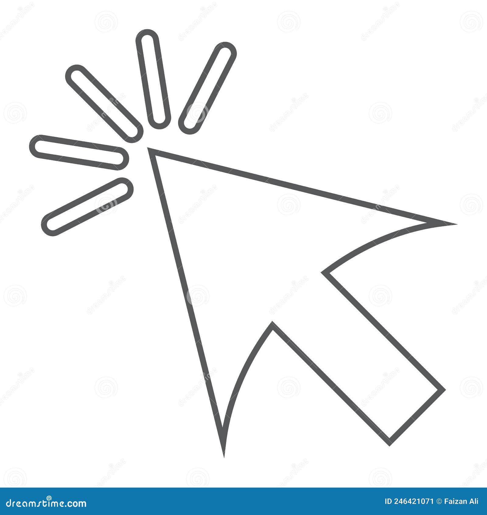 Eps10 Grey Vector Pointer or Cursor Line Icon Stock Vector ...