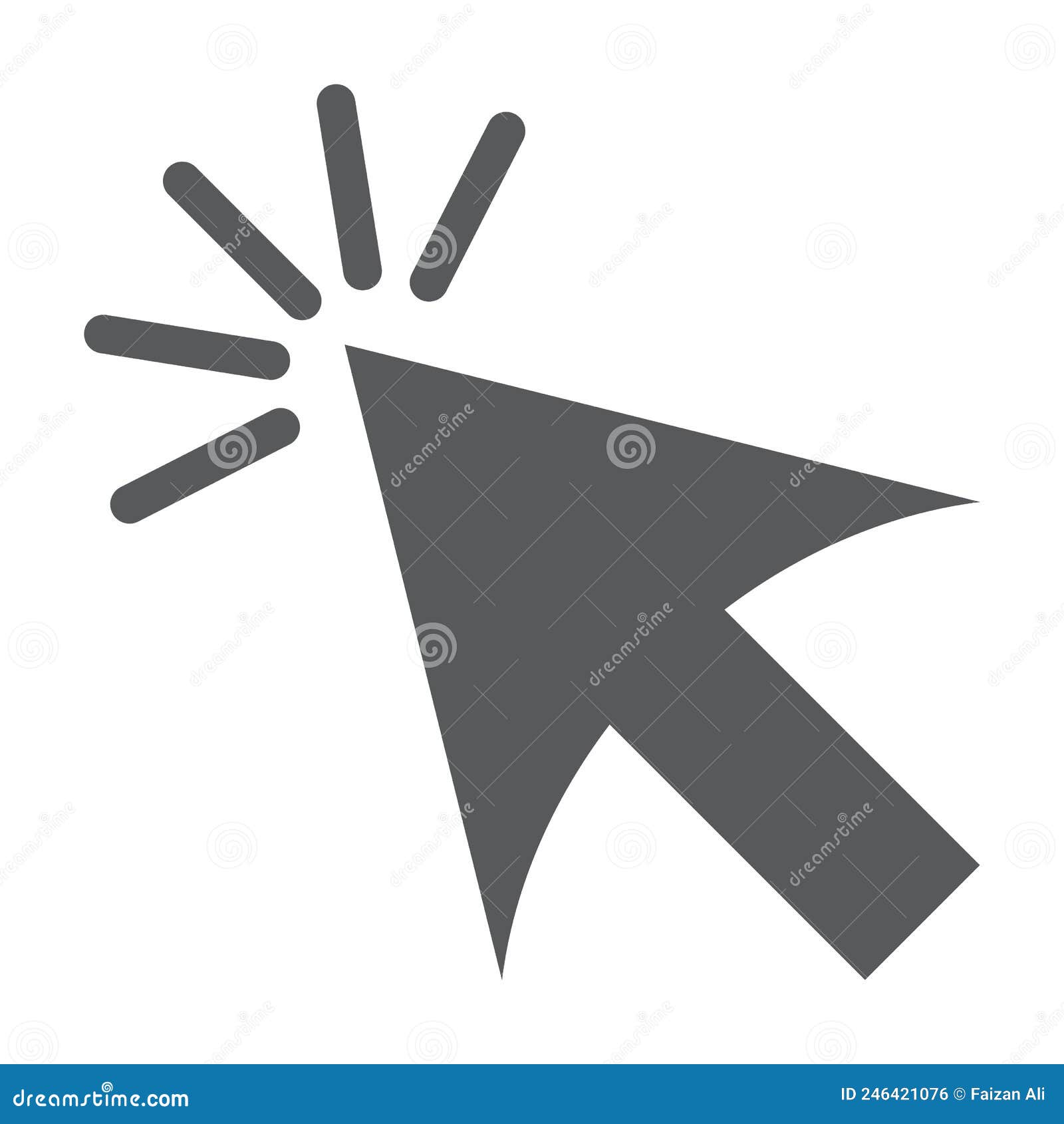 Eps10 Grey Vector Pointer or Cursor Solid Icon Stock Vector ...