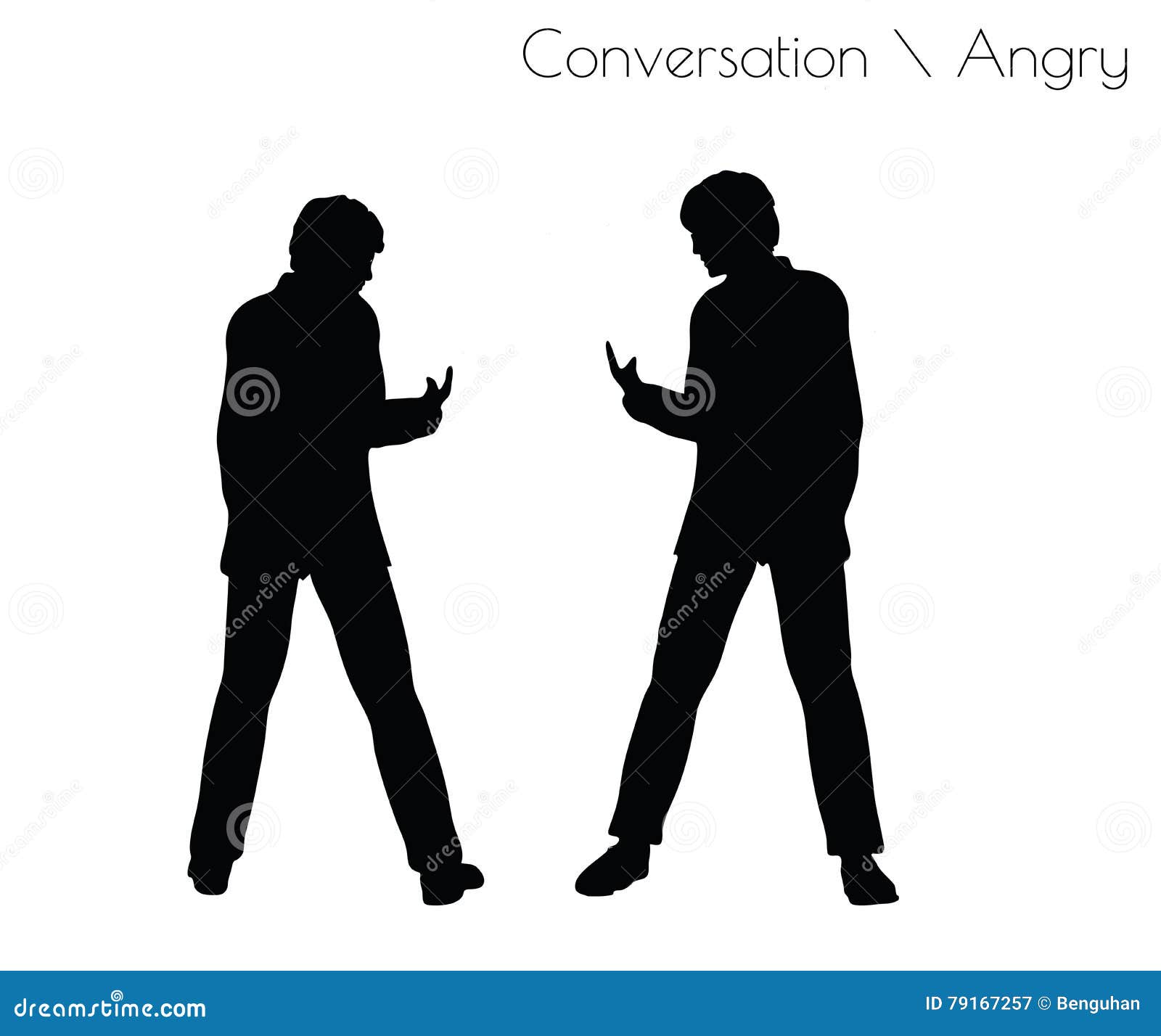 EPS 10 Illustration of Man in Conversation Angry Pose on White ...