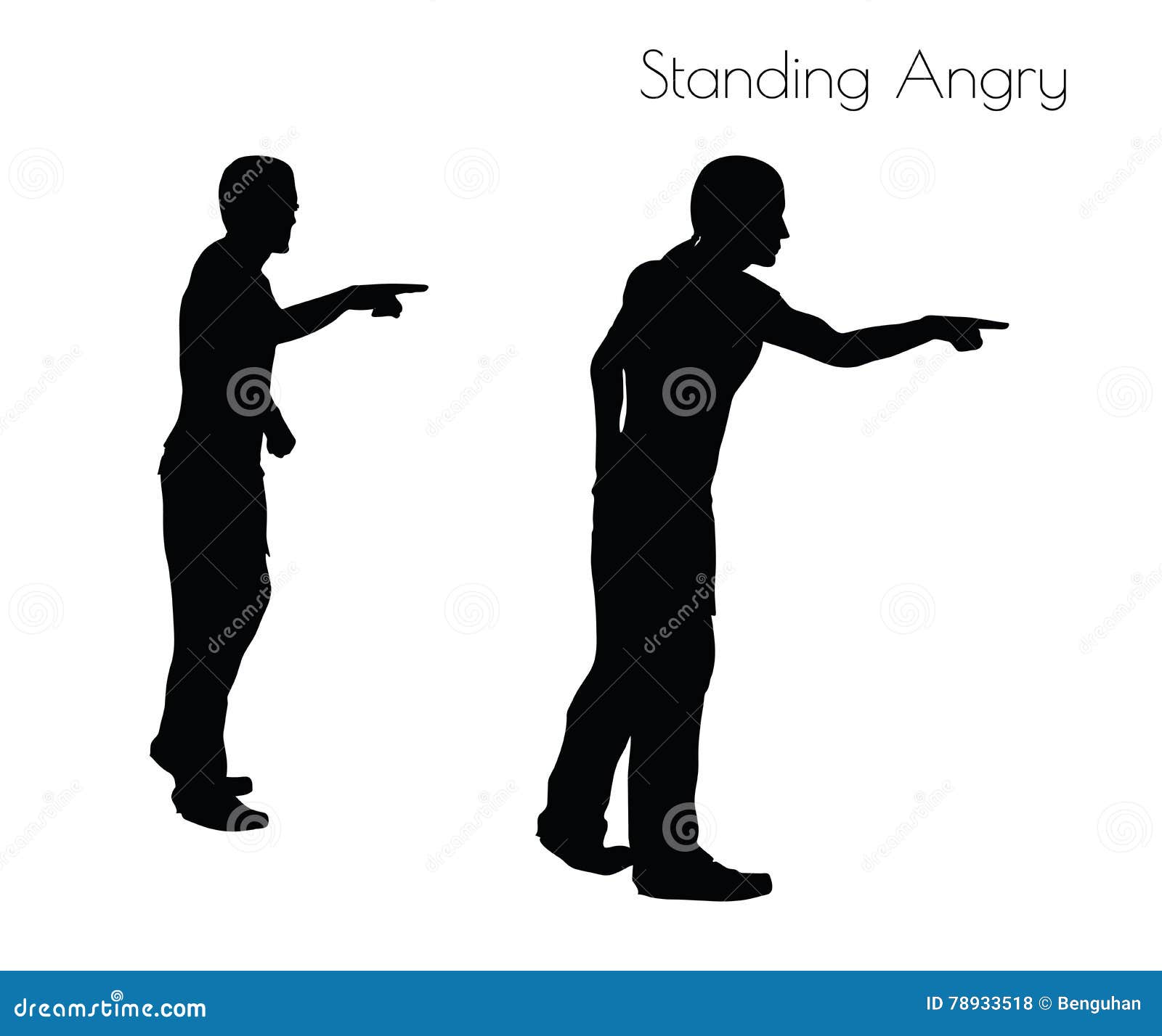 EPS 10 Illustration of a Man in Standing Angry Pose on White Background ...