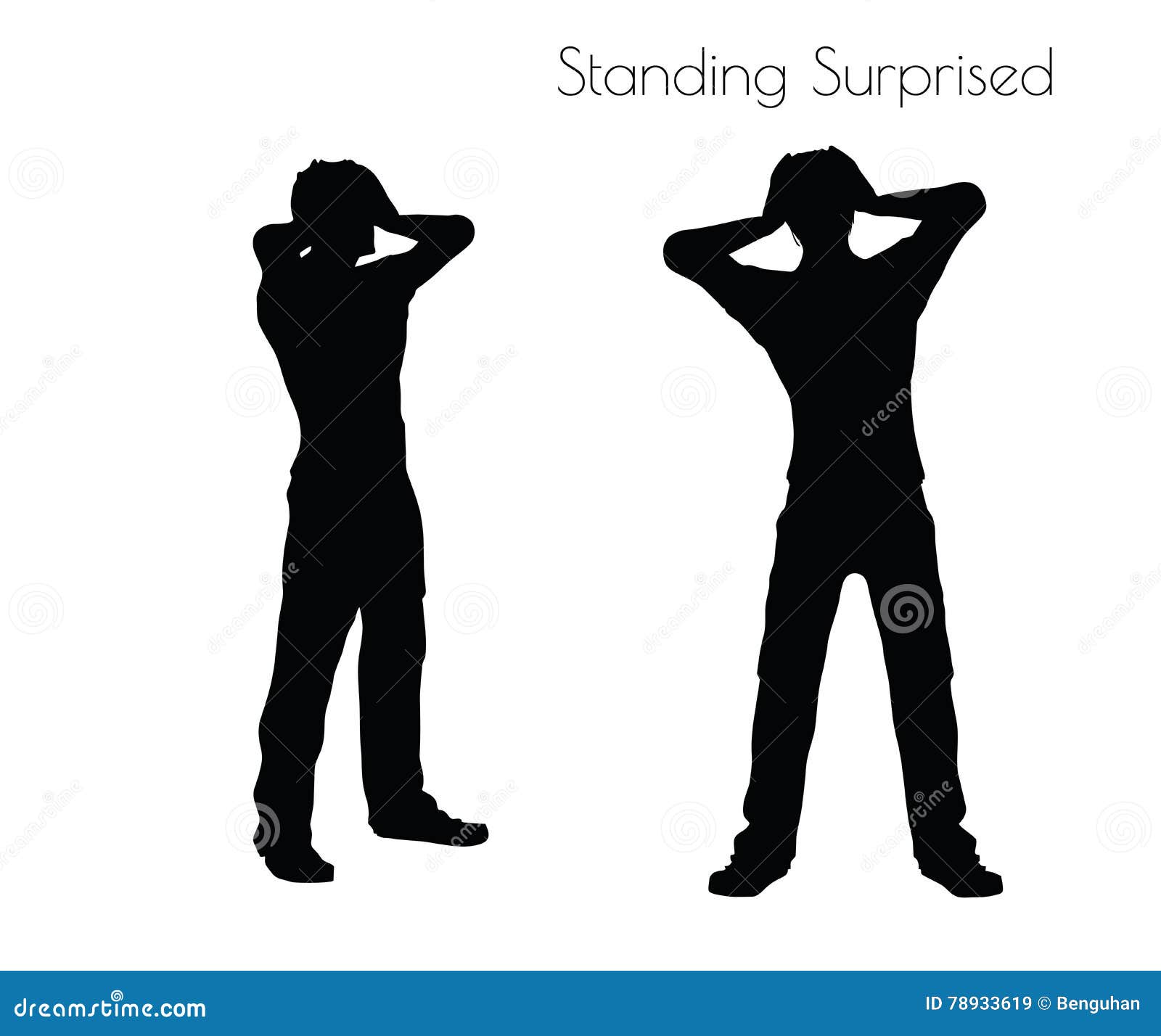 EPS 10 Illustration of a Man in Standing Surprised Pose on White ...
