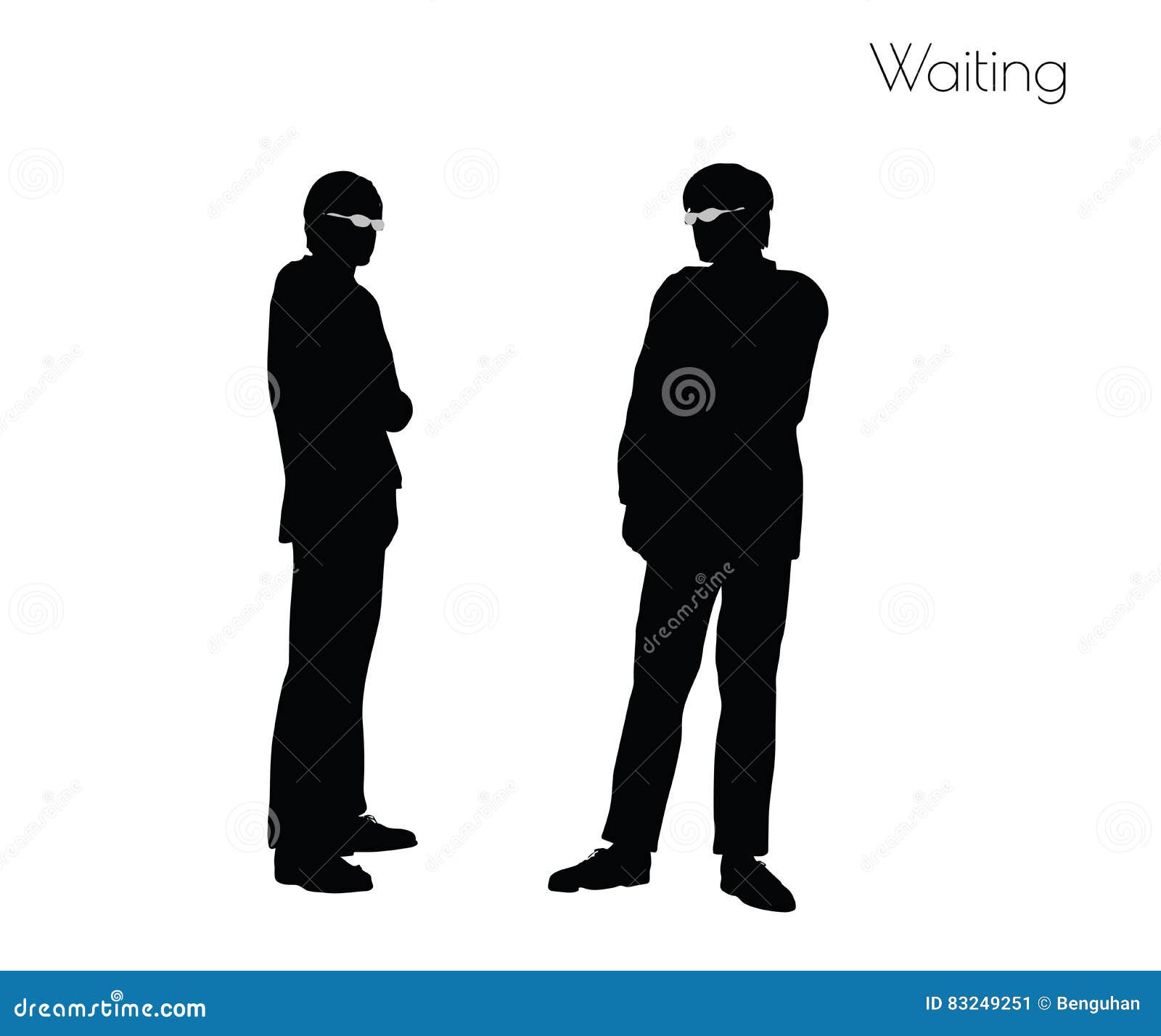 EPS 10 Illustration of Man in Waiting Pose on White Background Stock ...