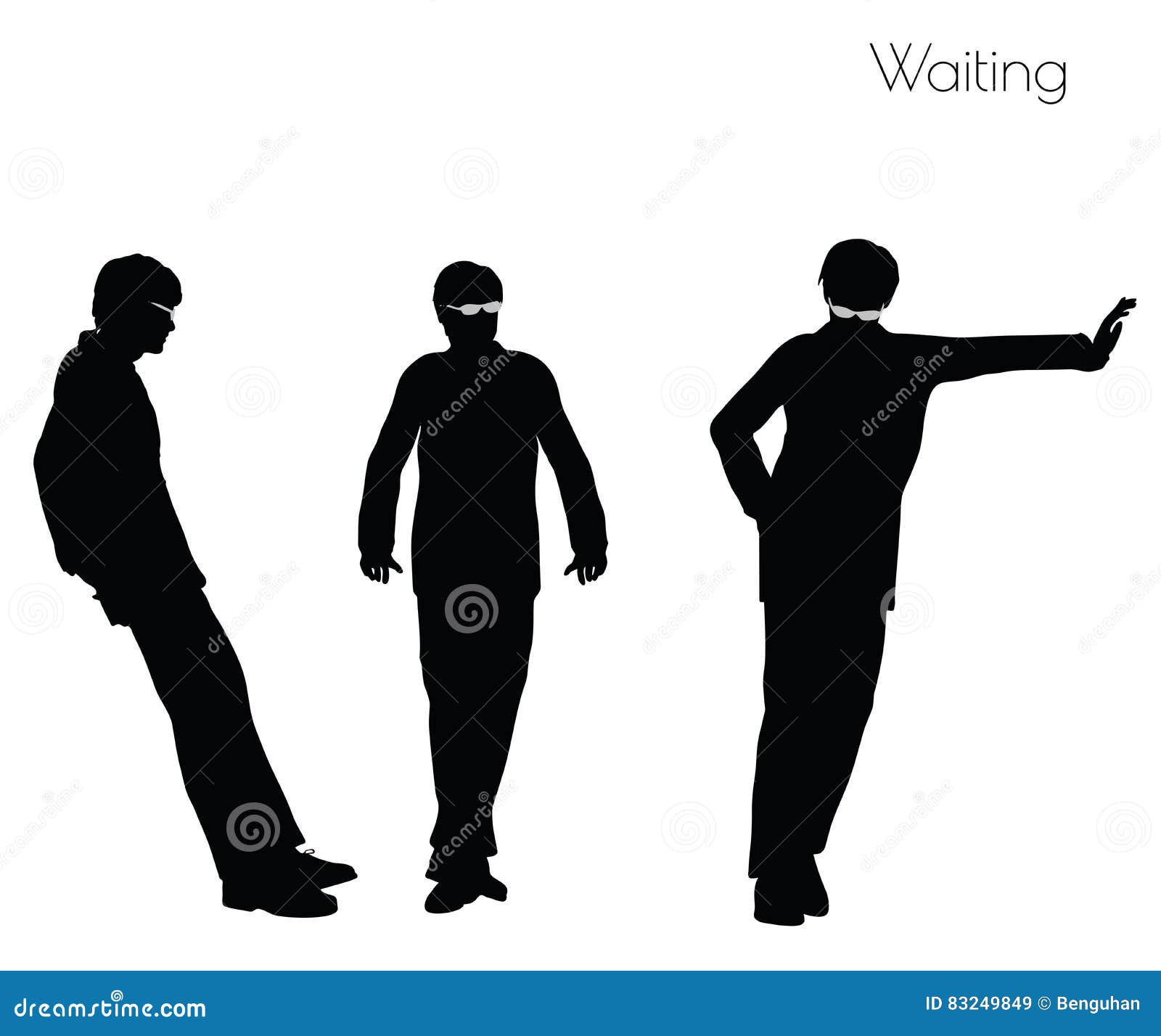 EPS 10 Illustration of Man in Waiting Pose on White Background Stock ...