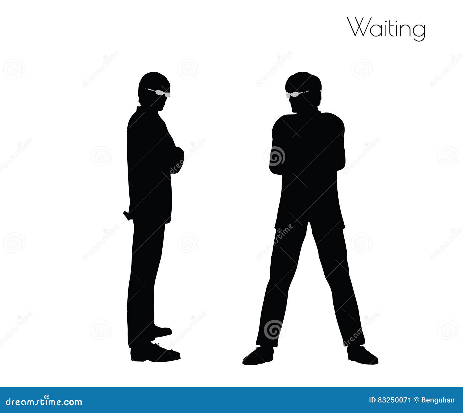 EPS 10 Illustration of Man in Waiting Pose on White Background Stock ...