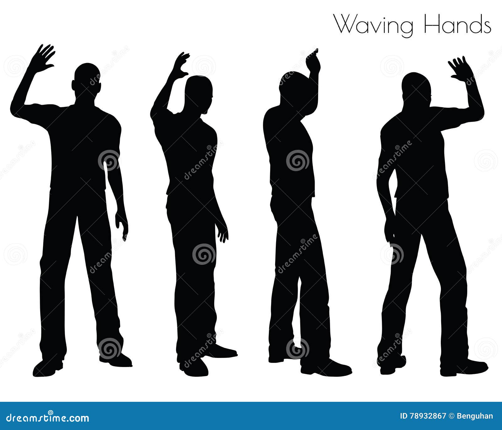 EPS 10 Illustration Of A Man In Waving Hands Pose On White Background ...