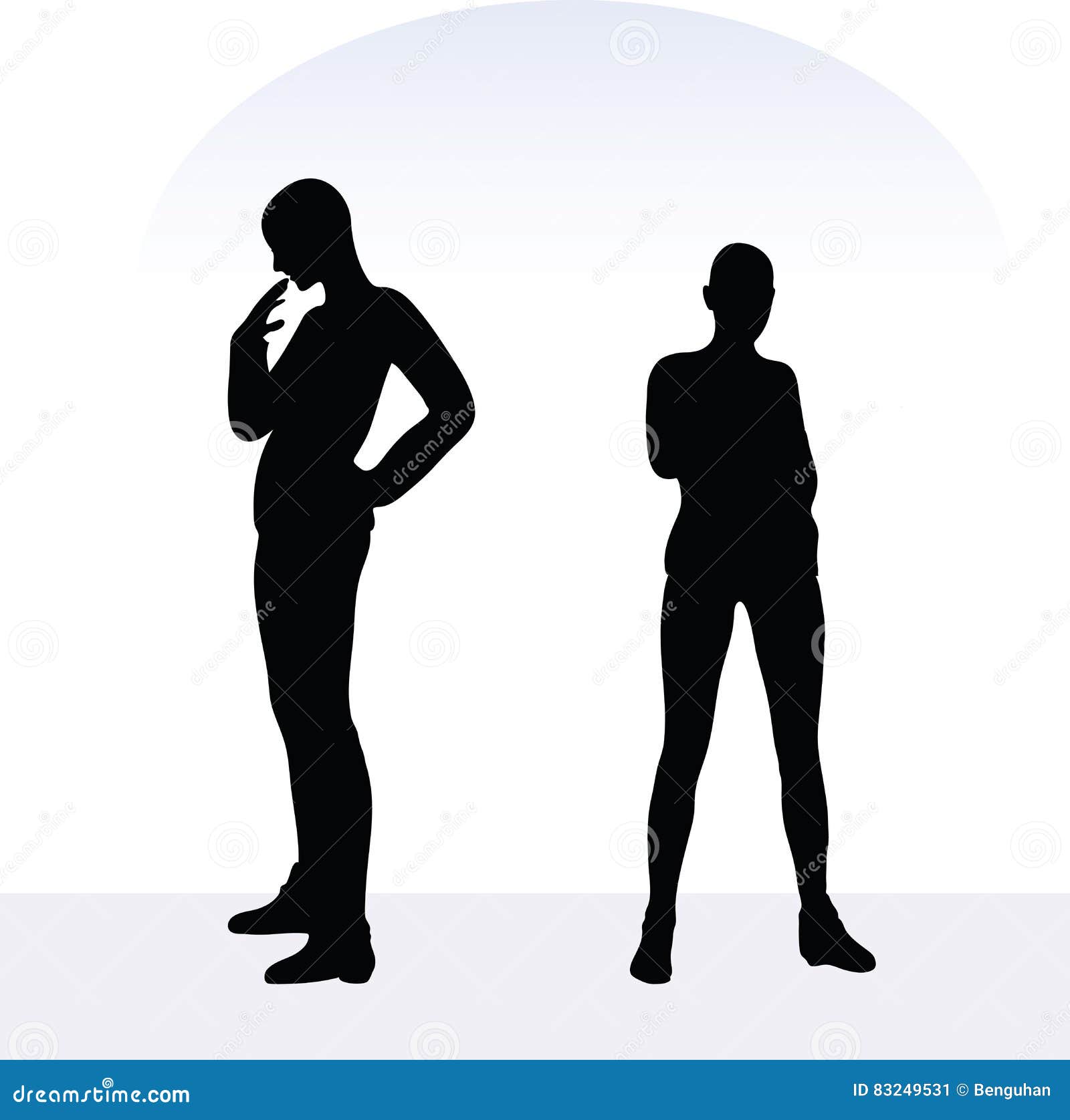 EPS 10 Illustration of Woman in Anxious Pose on White Background Stock ...