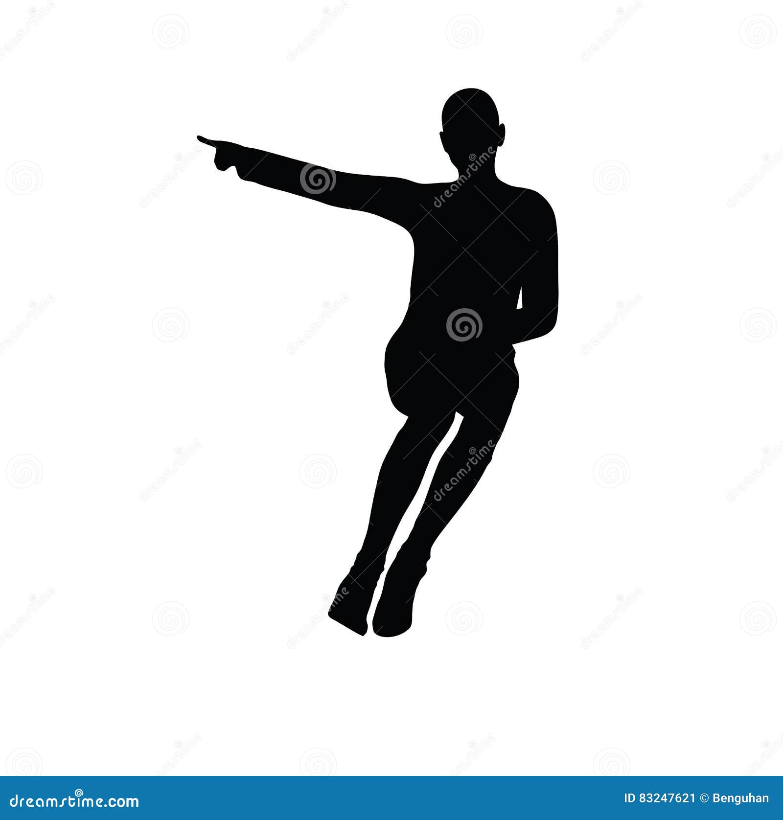 EPS 10 Illustration of Woman in Stern Pose on White Background Stock ...
