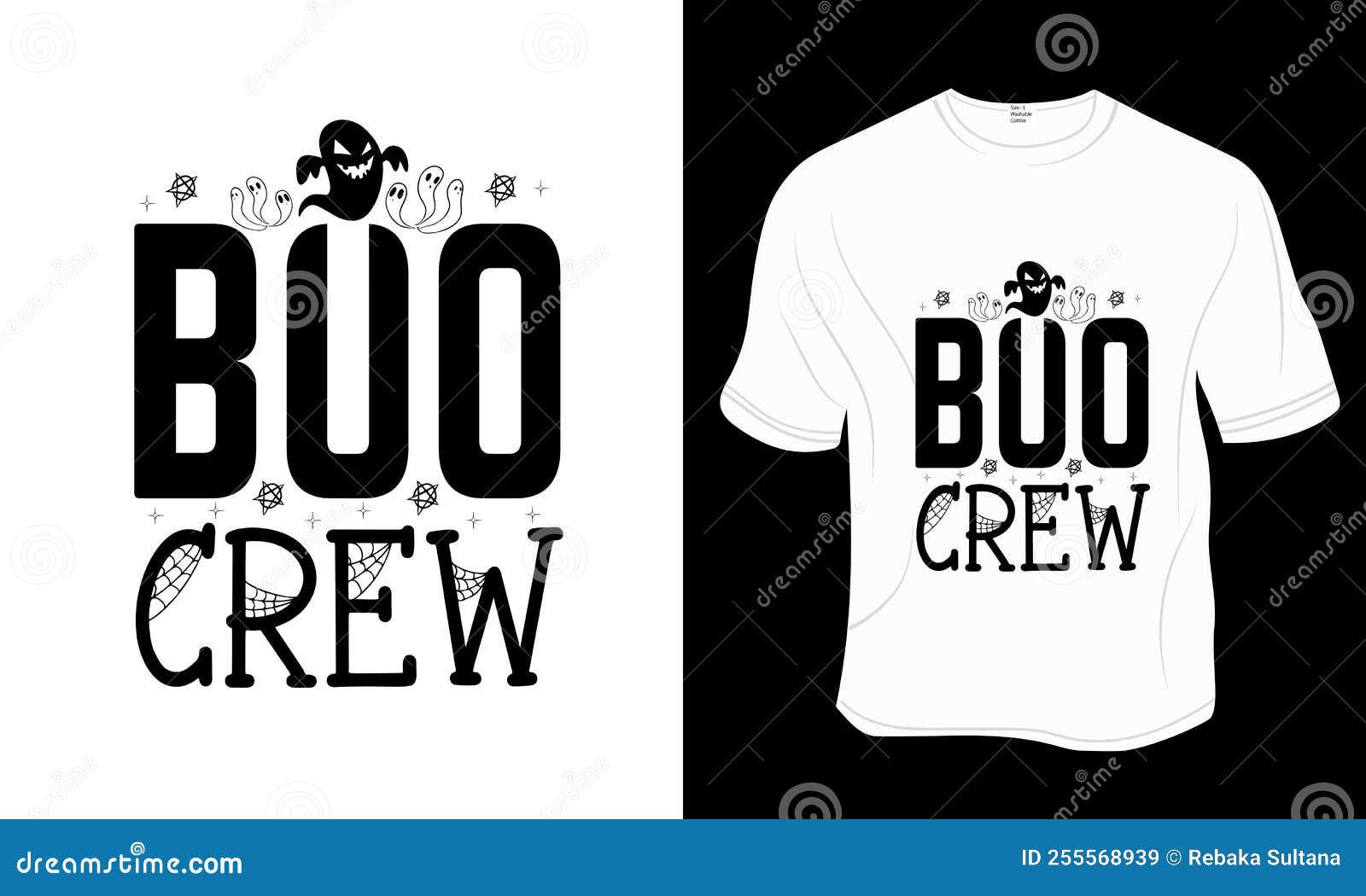 Boo Crew SVG Halloween T-shirt Design. Stock Vector - Illustration of ...