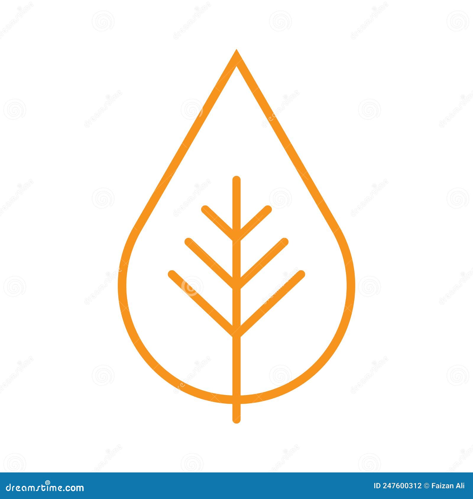 Eps10 Orange Vector Leaf Line Icon Stock Illustration - Illustration of ...