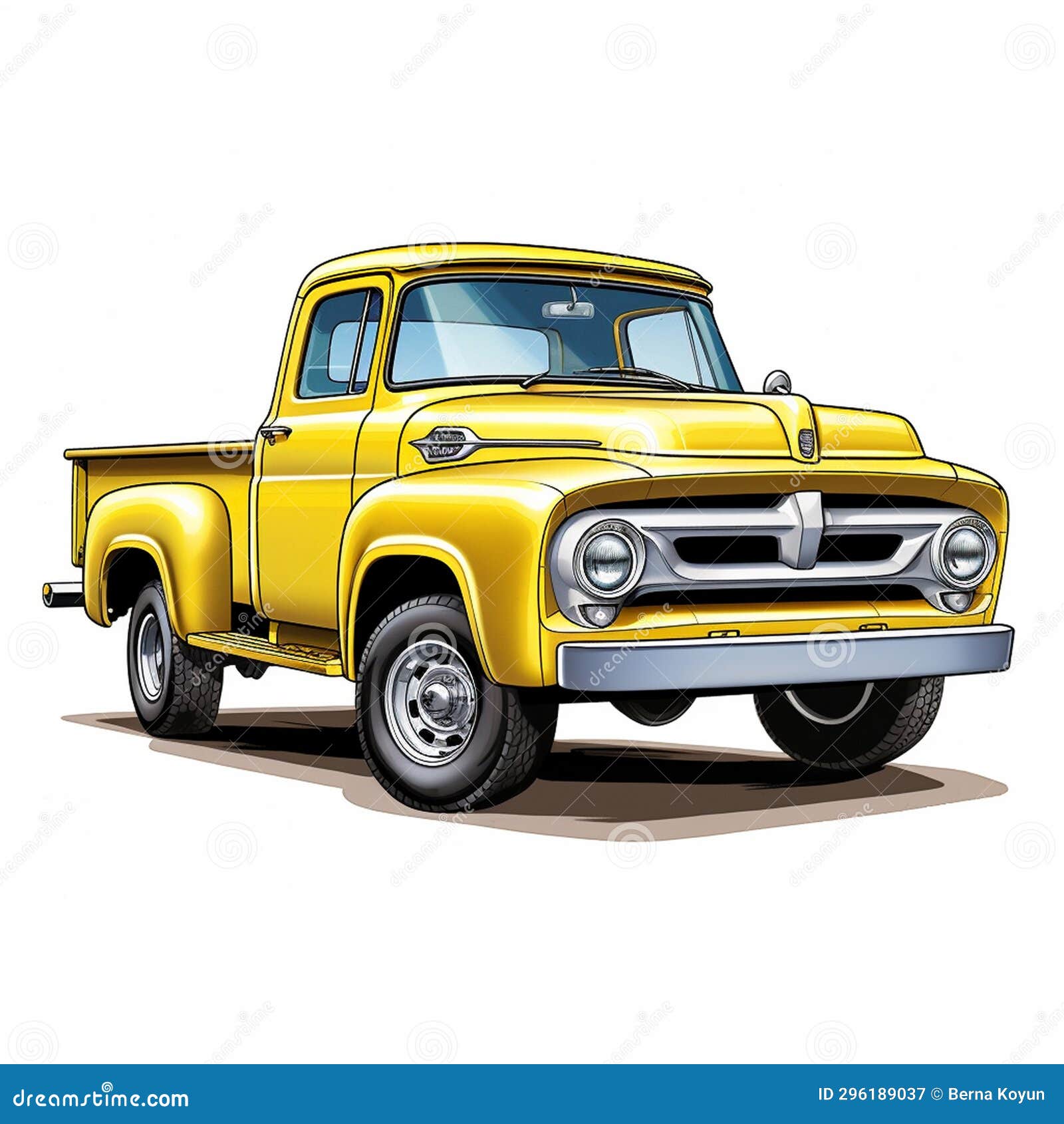 EPS Pickup Truck Illustration with Smooth Lines Stock Illustration ...