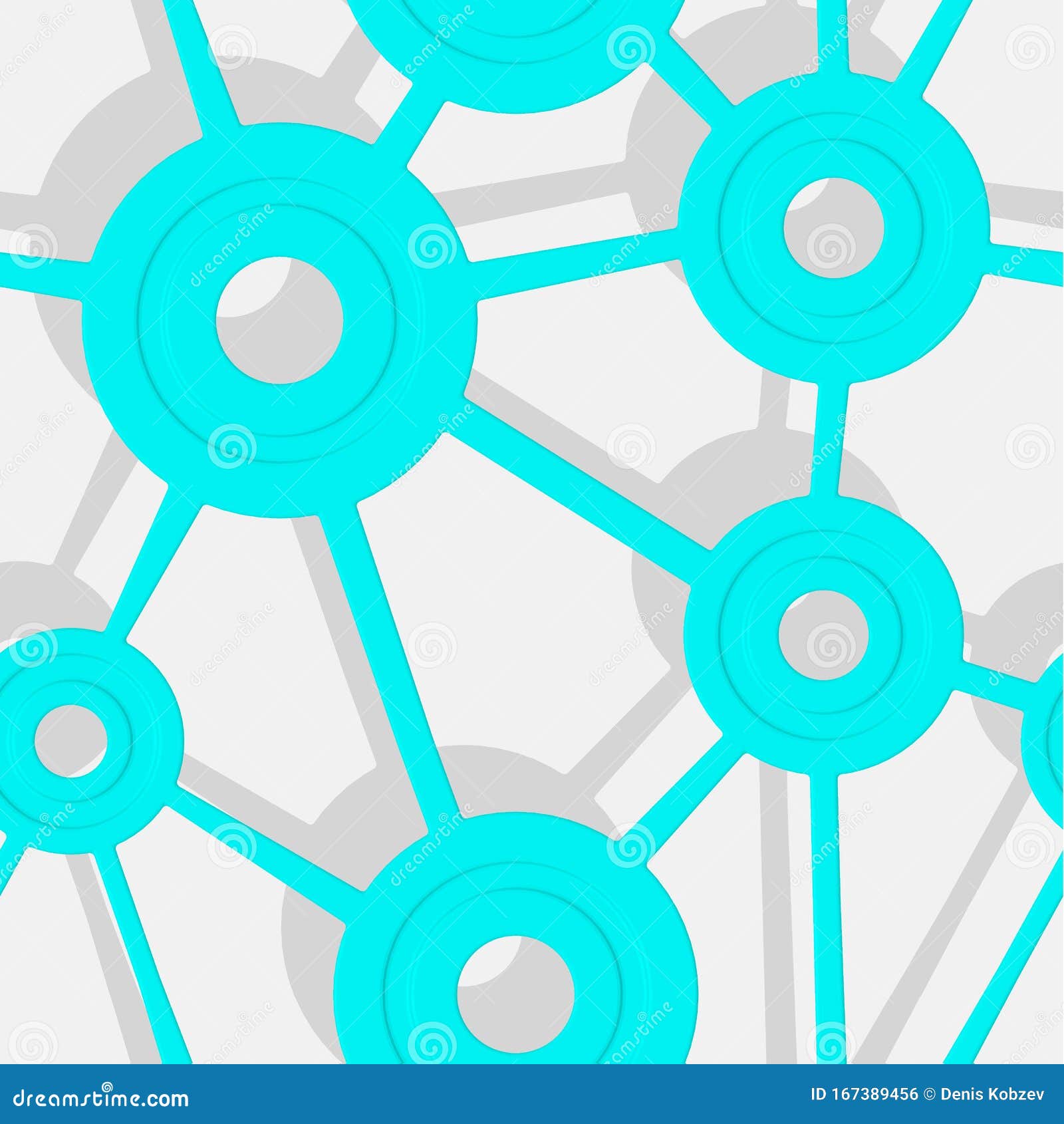 Eps10. Seamless Pattern of Celindric or Circles, Interconnected by ...