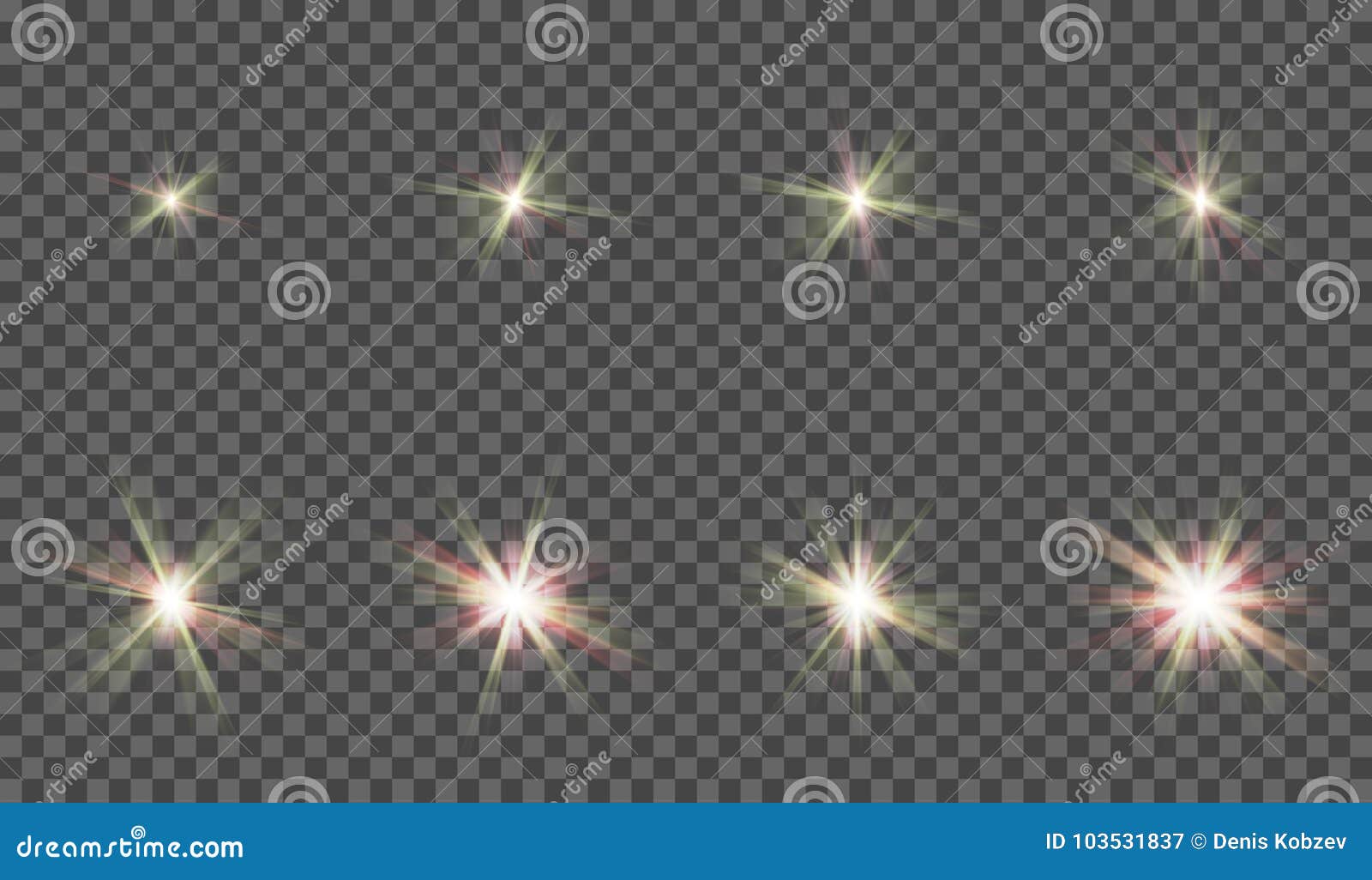 A Set of Light Effects for Design. Each Element in a Separate Layer ...