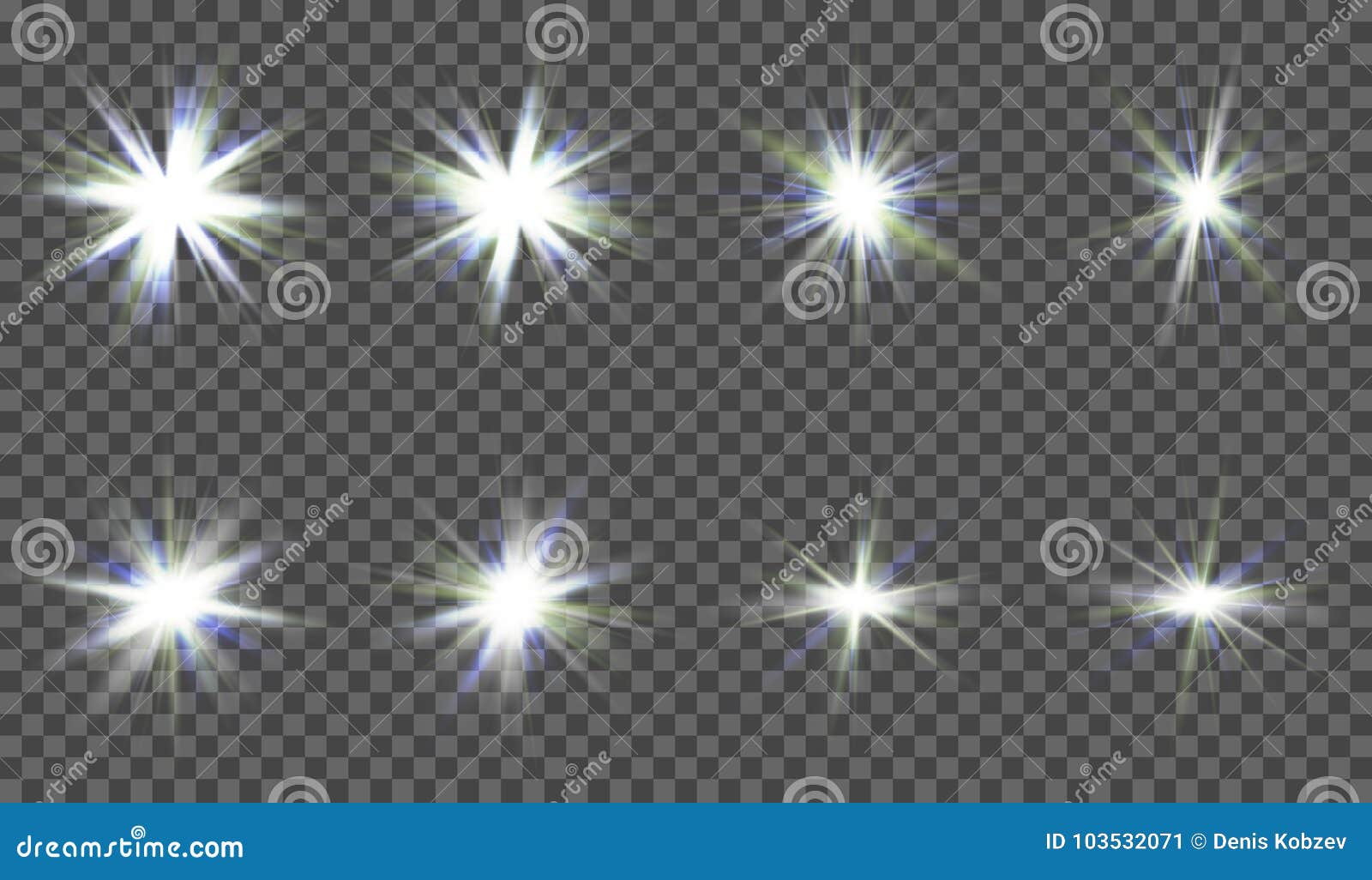 A Set of Light Effects for Design. Each Element in a Separate Layer ...