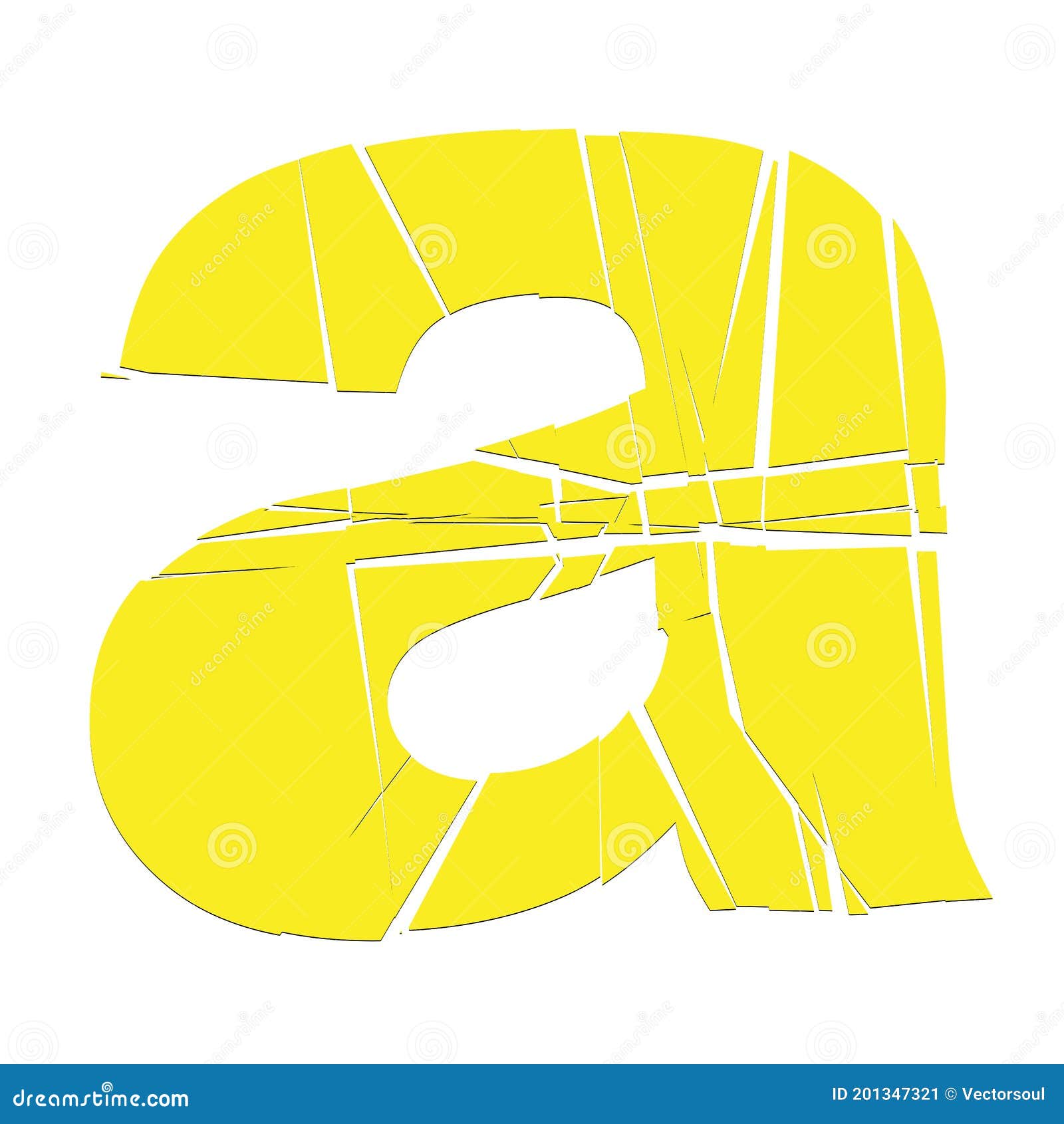 Colorful Lowercase Letter /a/ with Fracture, Broken, Shattered Effect ...