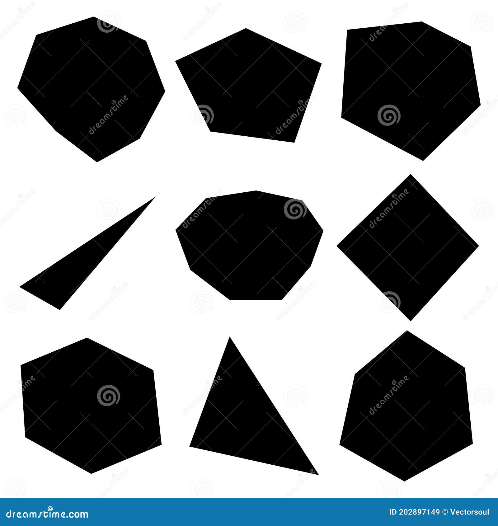 Edgy, Geometric Stone, Pebble Shapes.Simple, Basic Angular, Angled ...