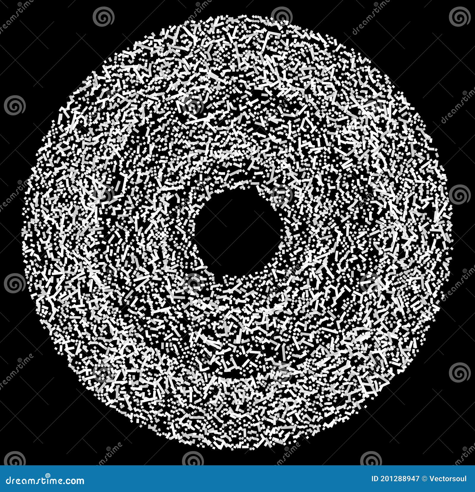 Grayscale Random Squares in Circle Formation Abstract Geometric Element ...