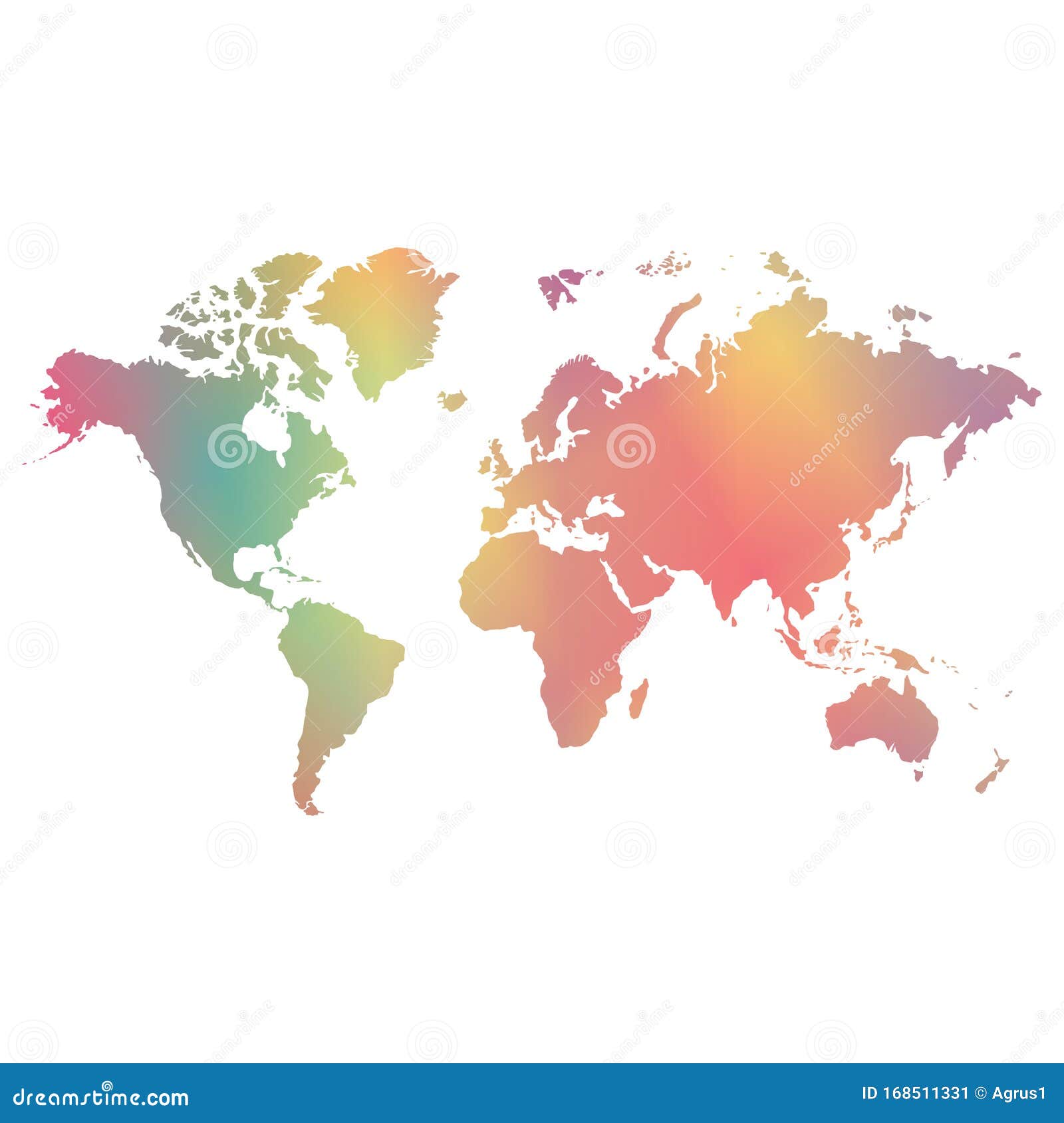 Vector EPS Rainbow World Map on White Background Stock Vector ...