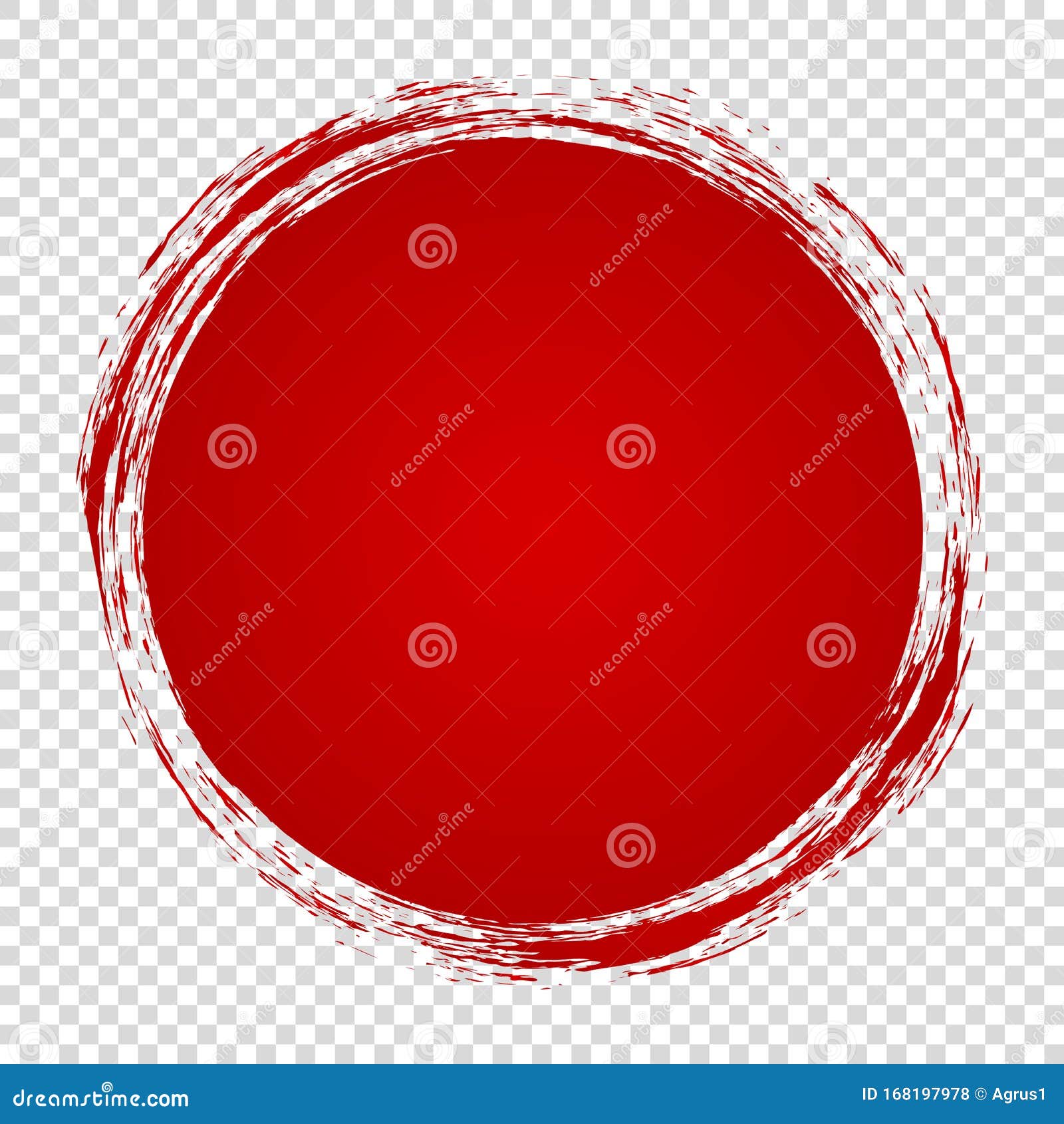 Red Round Brush Frame Banner on Transparent Background Stock Vector ...