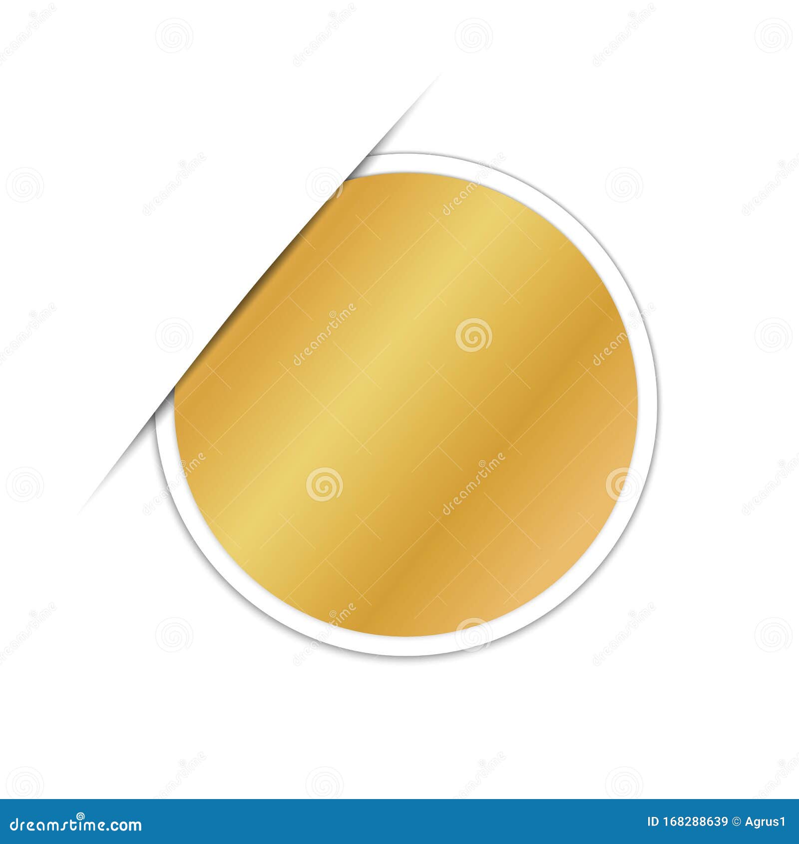 Round Gold Note Paper Banner on White Background Stock Vector ...