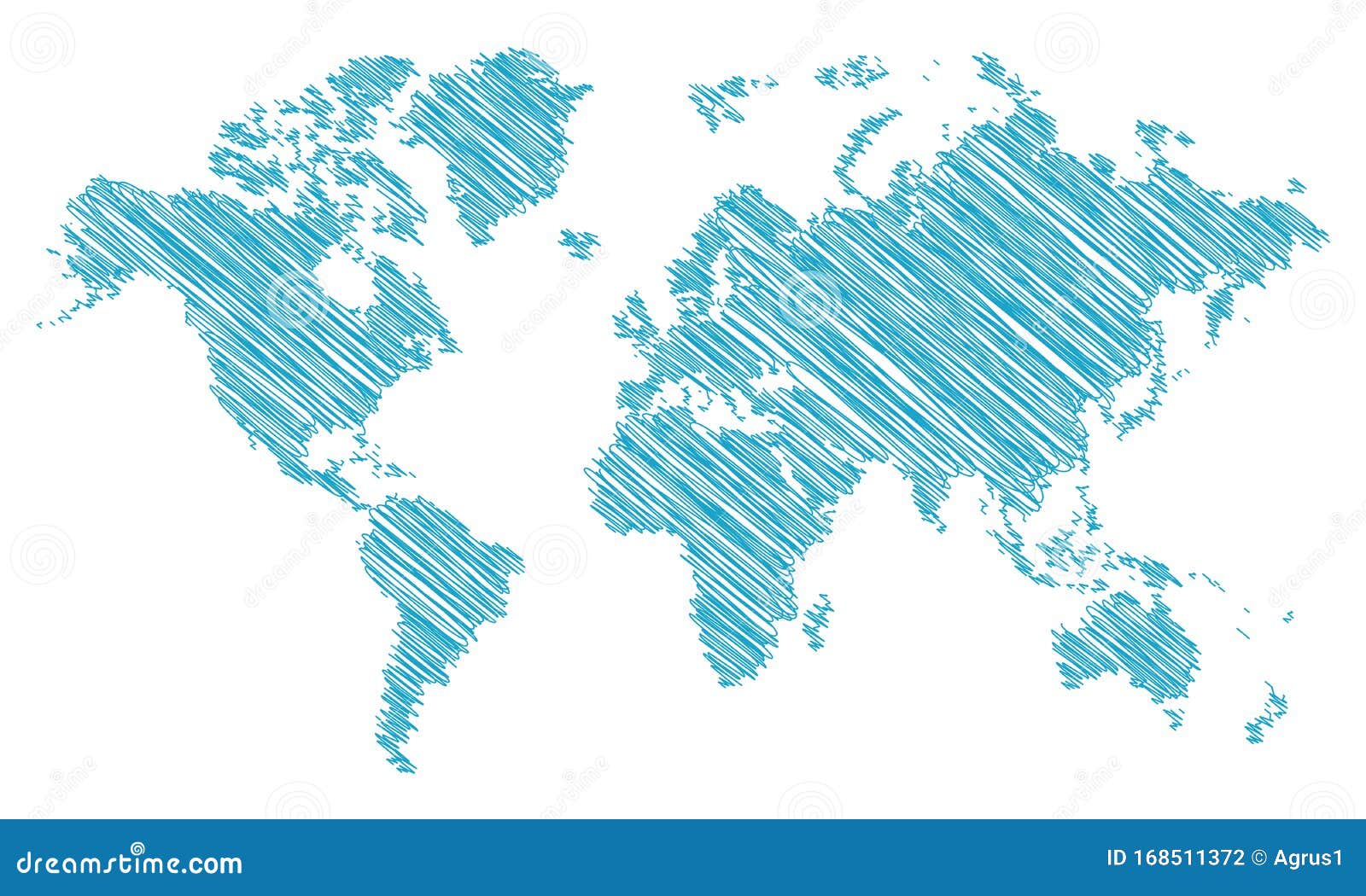 Vector EPS Scribble World Map on White Background Stock Vector ...