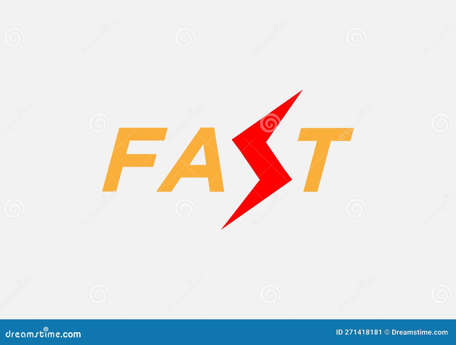 Fast Word Text Logo. Dynamic Speed Concept With Lightning Bolt. Vector ...