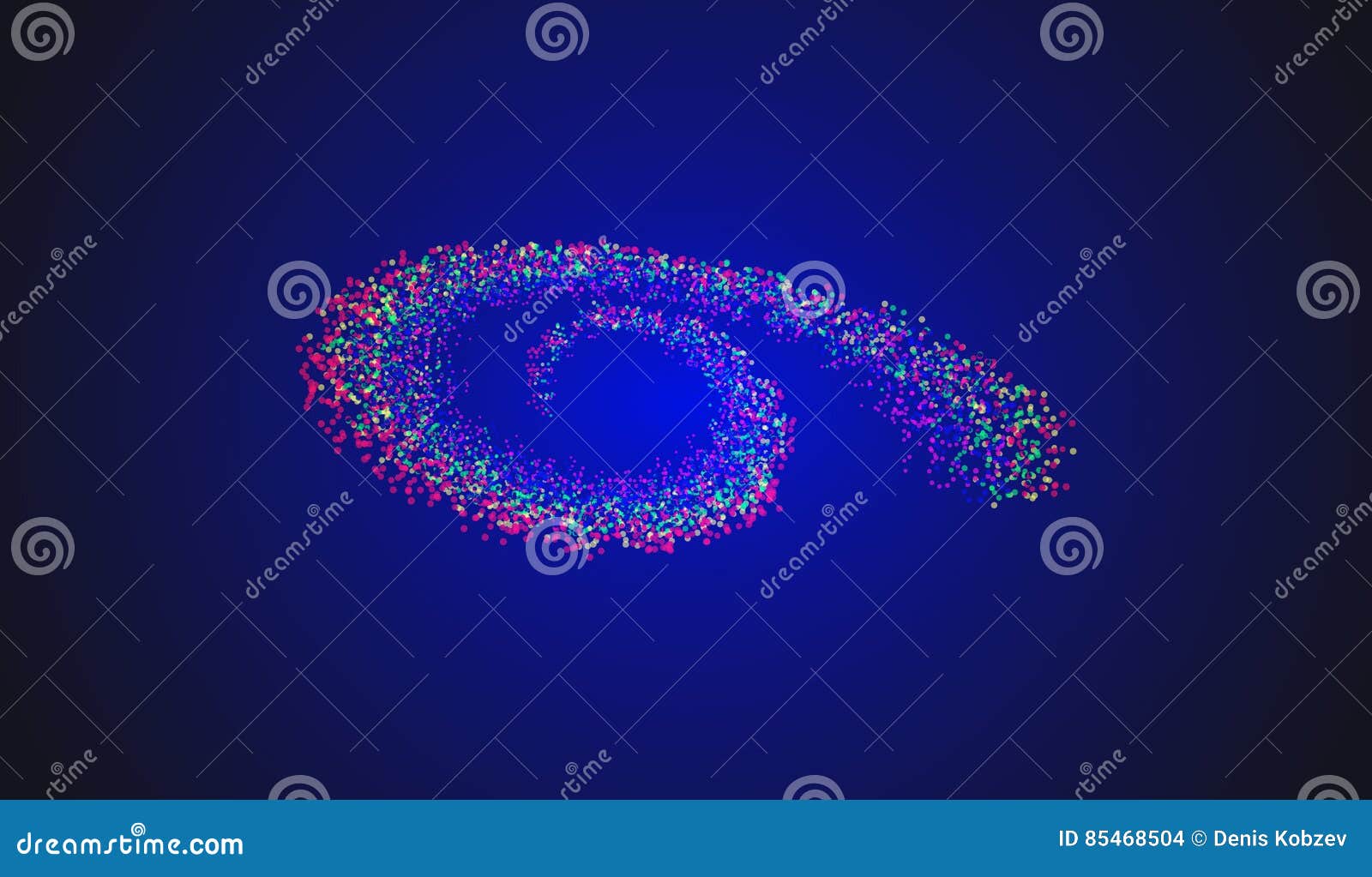 EPS 10. Vector Galaxy. Abstract Multi-color Twirl .Cosmic Element.Blue ...