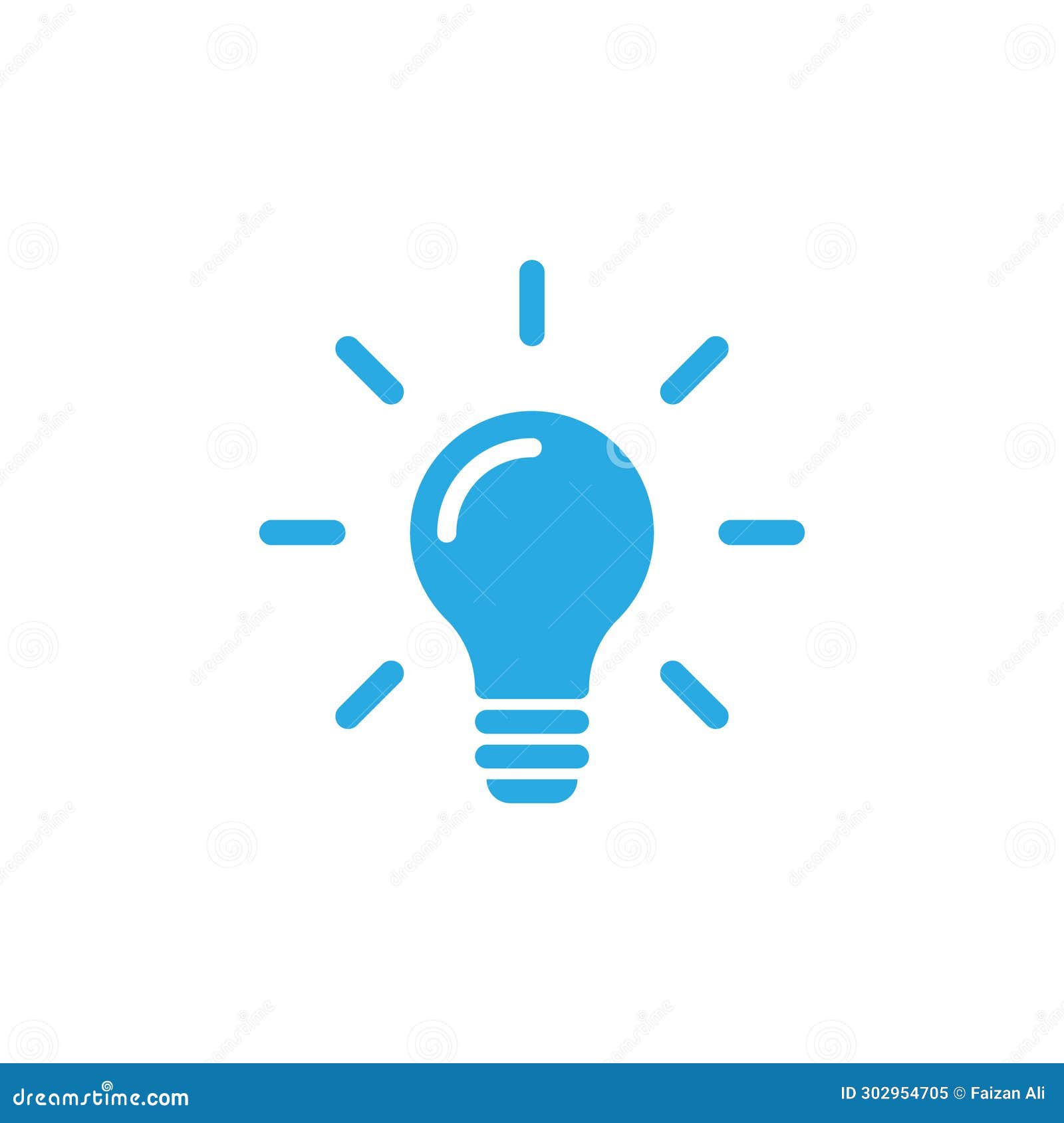 Eps10 Vector Illustration of a Blue Light Bulb Icon Stock Vector ...