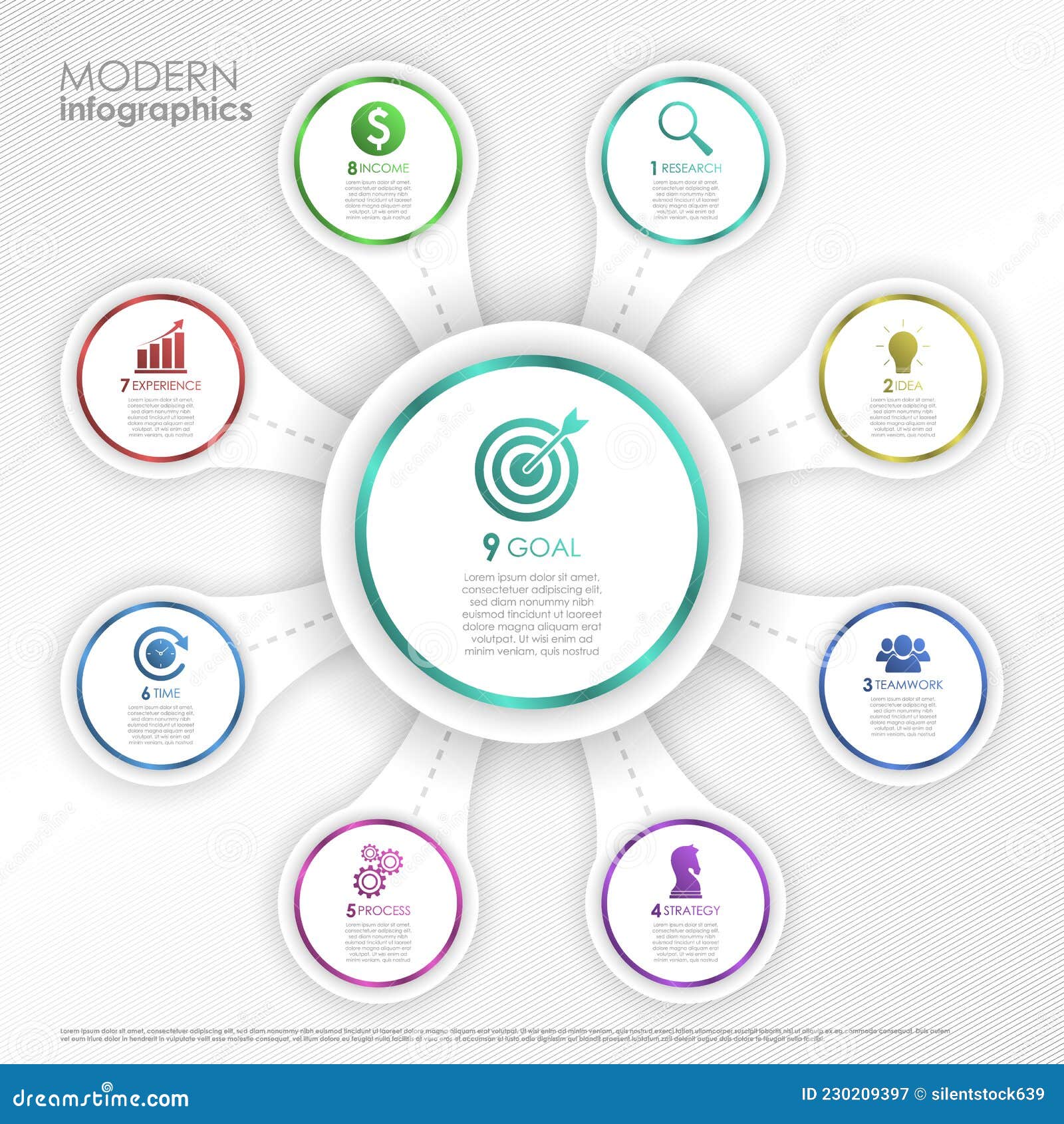 EPS10 Vector Illustration. Business Infographic Process with Realistic ...