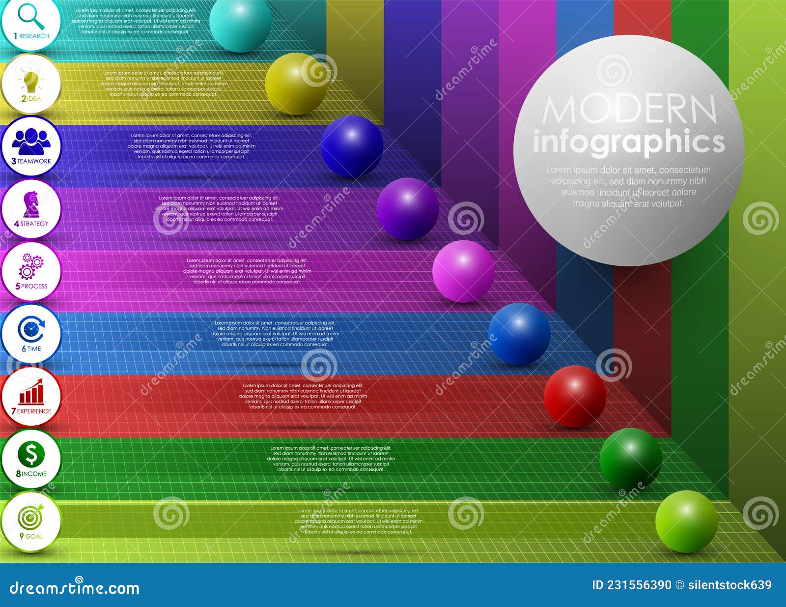 EPS10 Vector Illustration. Business Infographic Process with Realistic ...
