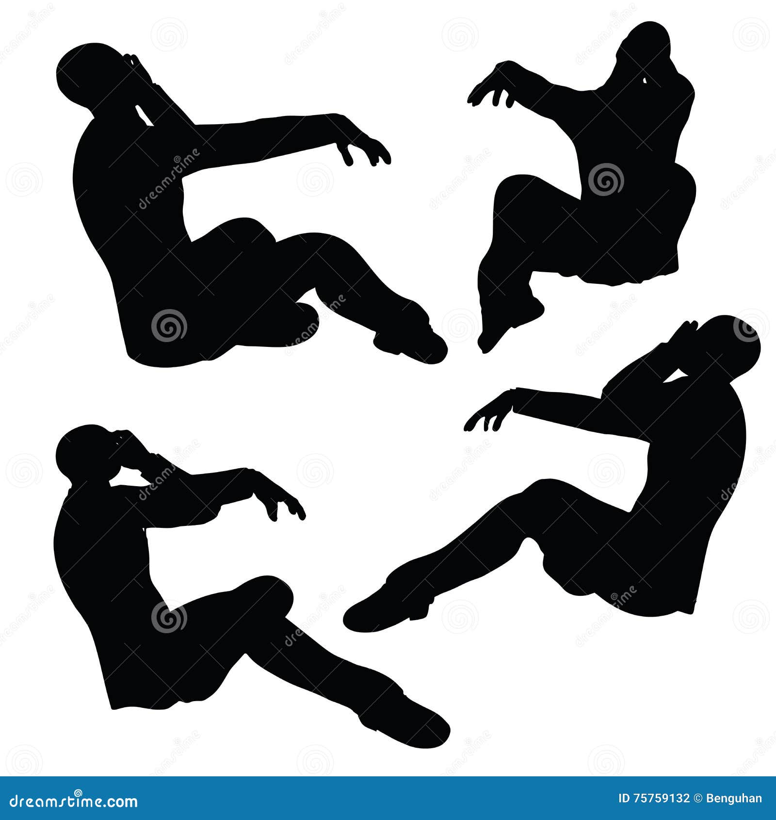 EPS 10 Vector Illustration of Business Man Silhouette in Anxious Pose ...