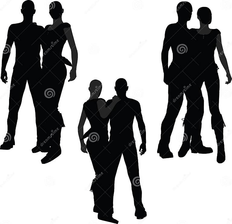 Eps 10 Vector Illustration Of A Couple Silhouette Stock Vector