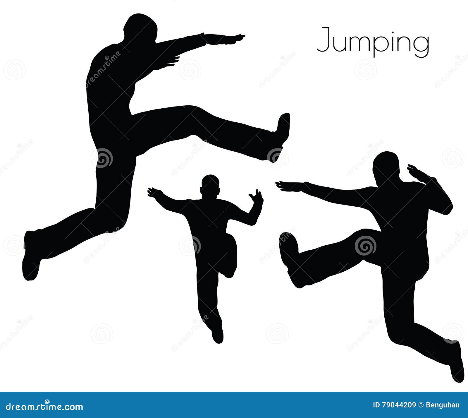 EPS 10 Vector Illustration of Man in Jumping Action Pose on White ...