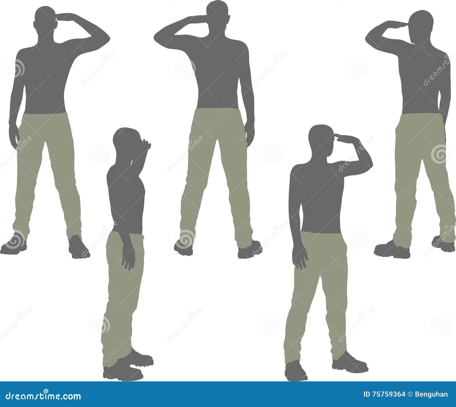 EPS 10 Vector Illustration of a Man Silhouette in Salute, Salutation ...
