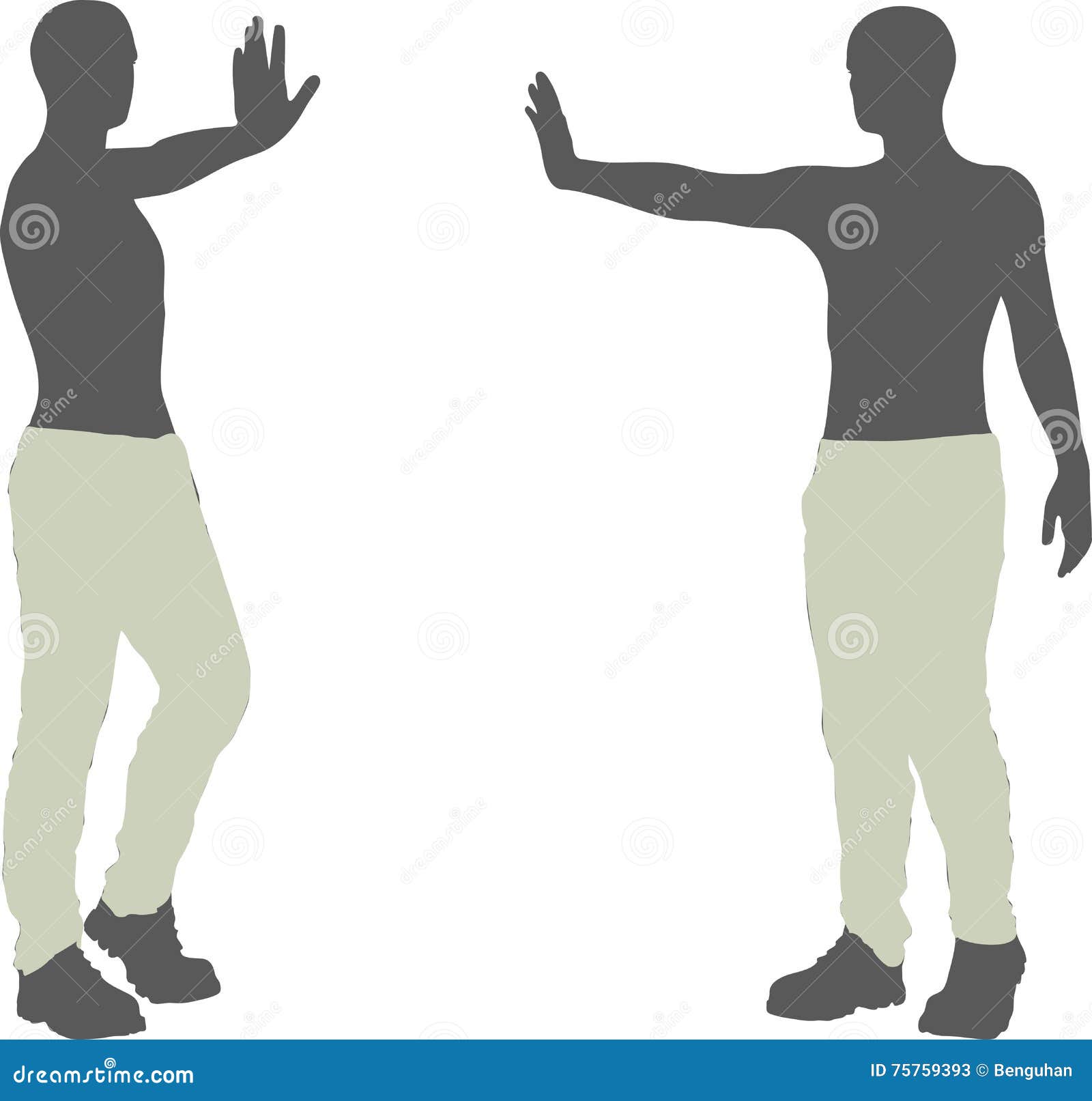 EPS 10 Vector Illustration of a Man Silhouette in Stern Pose Stock ...