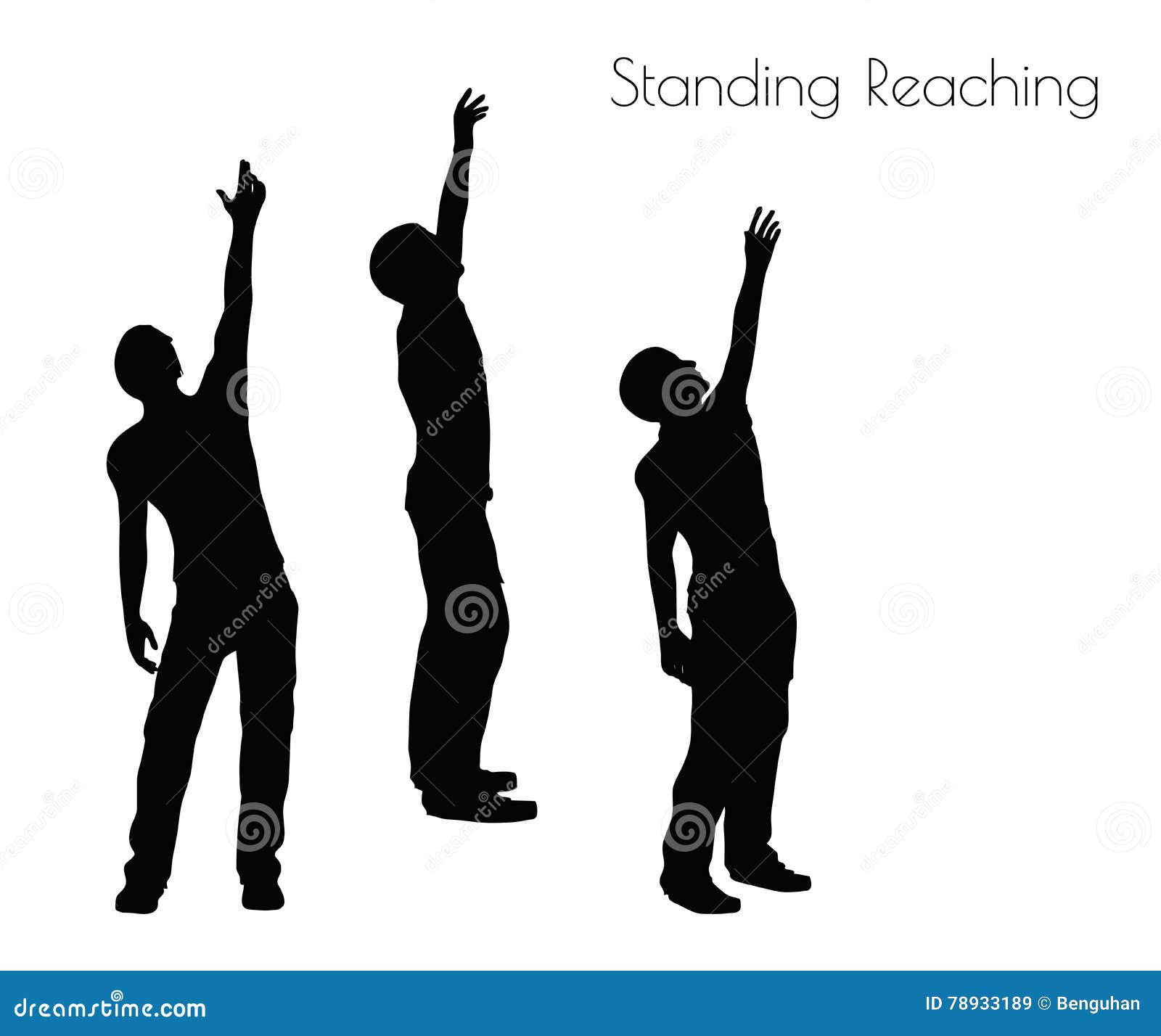 EPS 10 Vector Illustration of a Man in Standing Reaching Pose on White ...