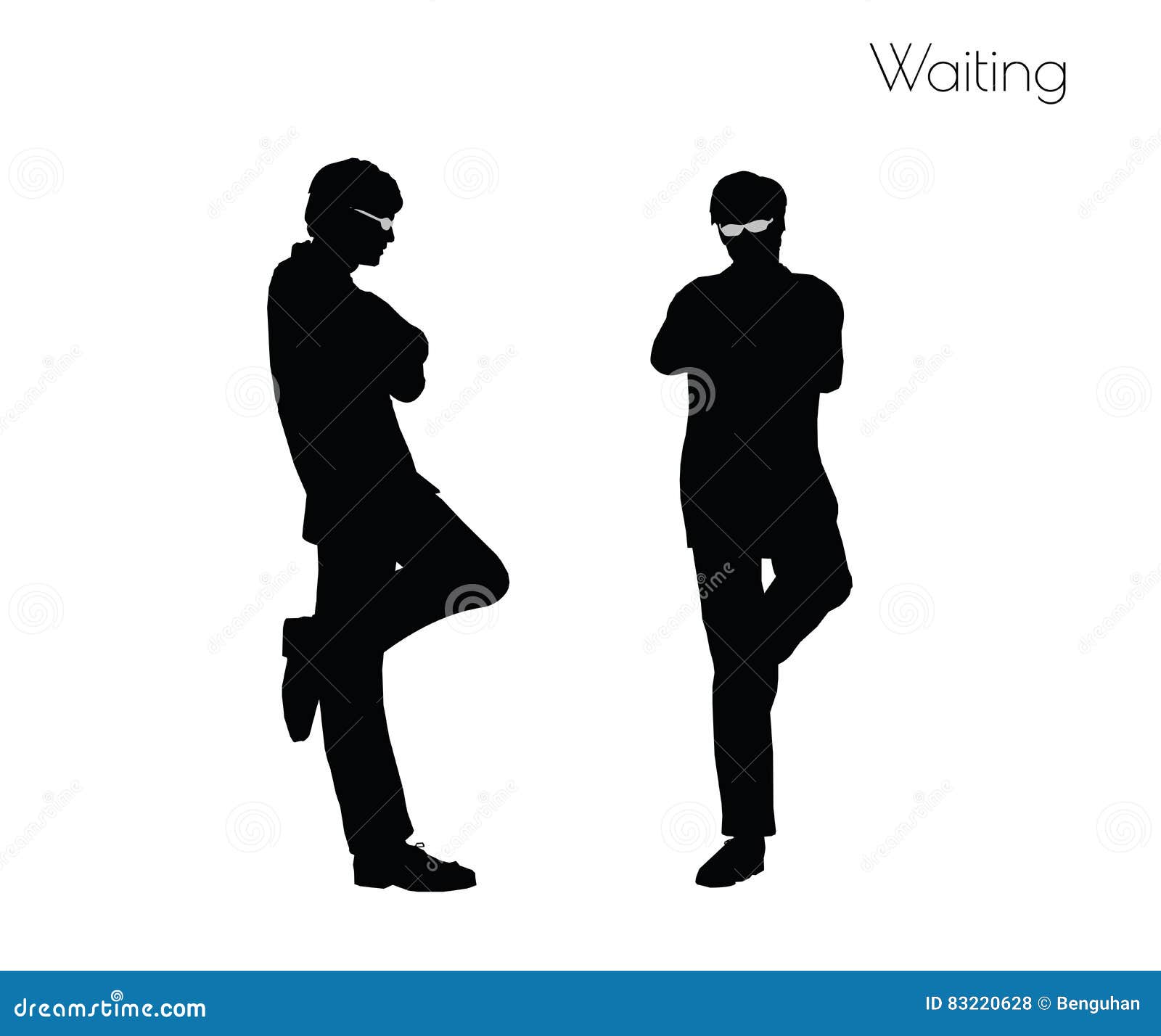 EPS 10 Vector Illustration of Man in Waiting Pose on White Background ...
