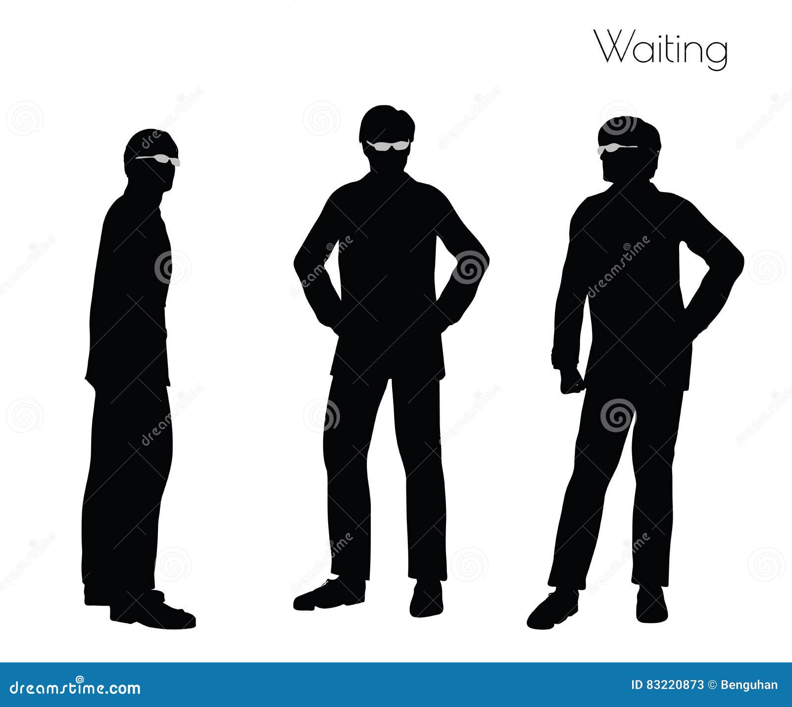 EPS 10 Vector Illustration of Man in Waiting Pose on White Background ...