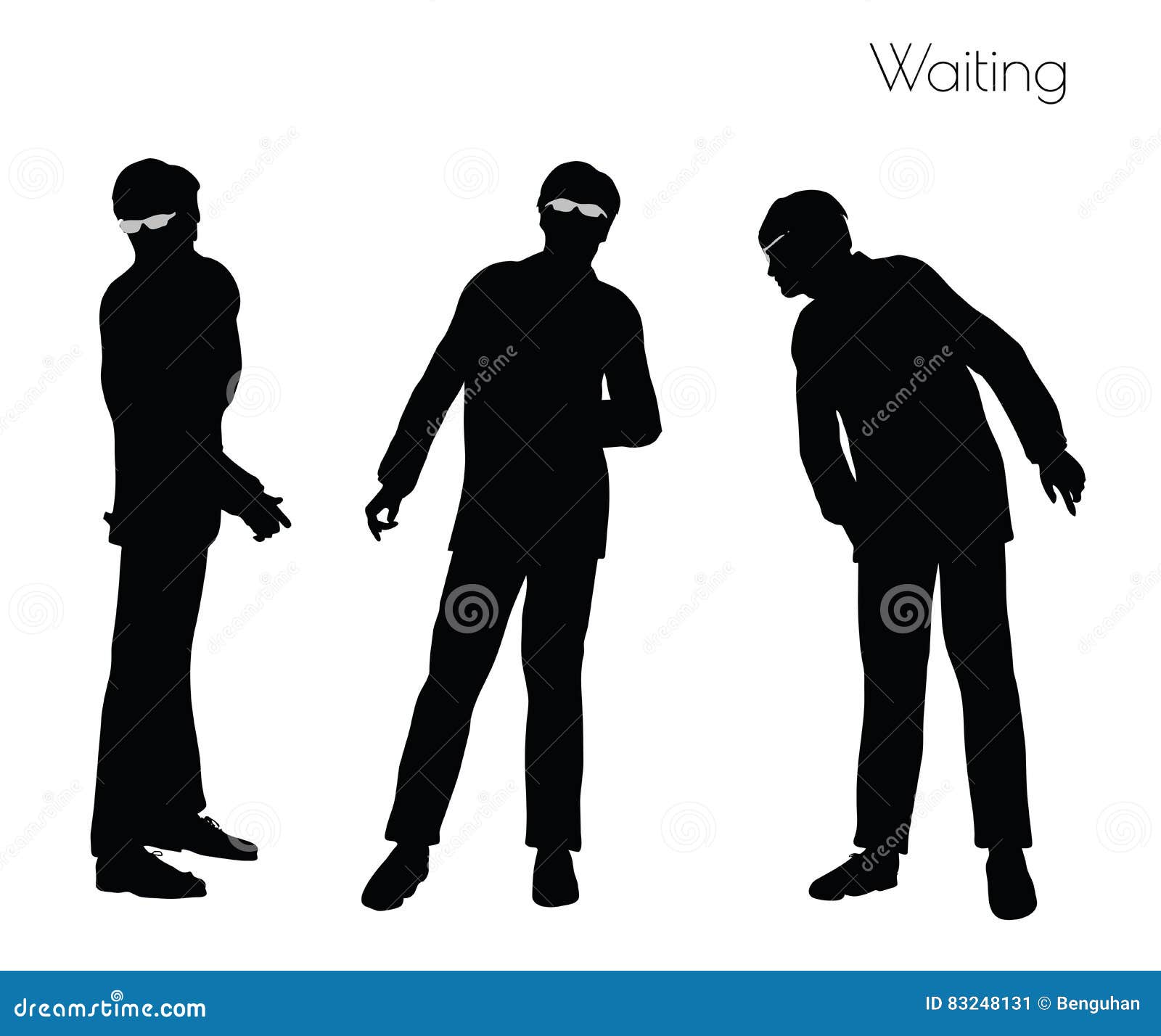 EPS 10 Vector Illustration of Man in Waiting Pose on White Background ...