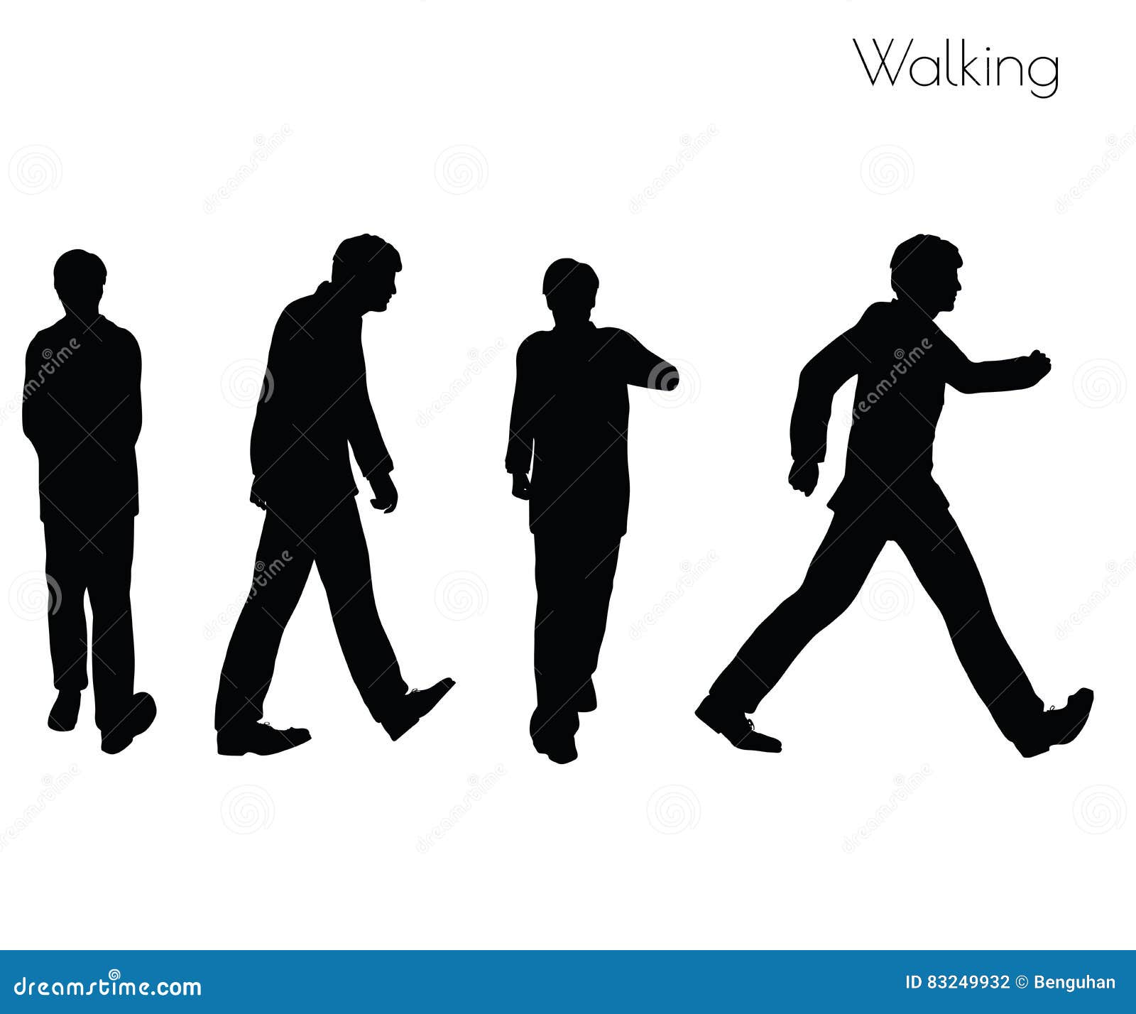 EPS 10 Vector Illustration of Man in Walking Pose on White Background ...