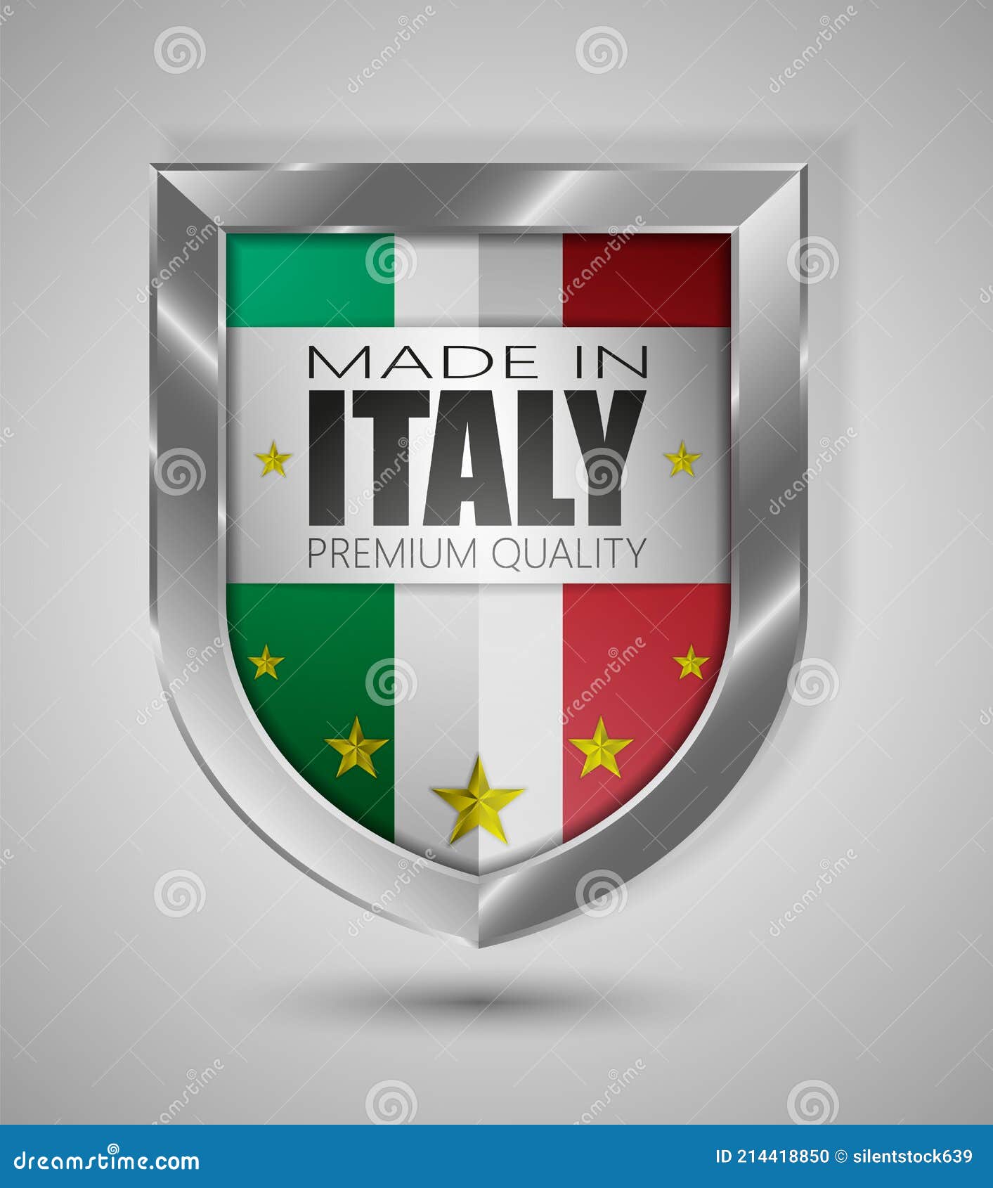 EPS10 Vector Illustration. Realistic Shield. Made in Italy, Premium ...