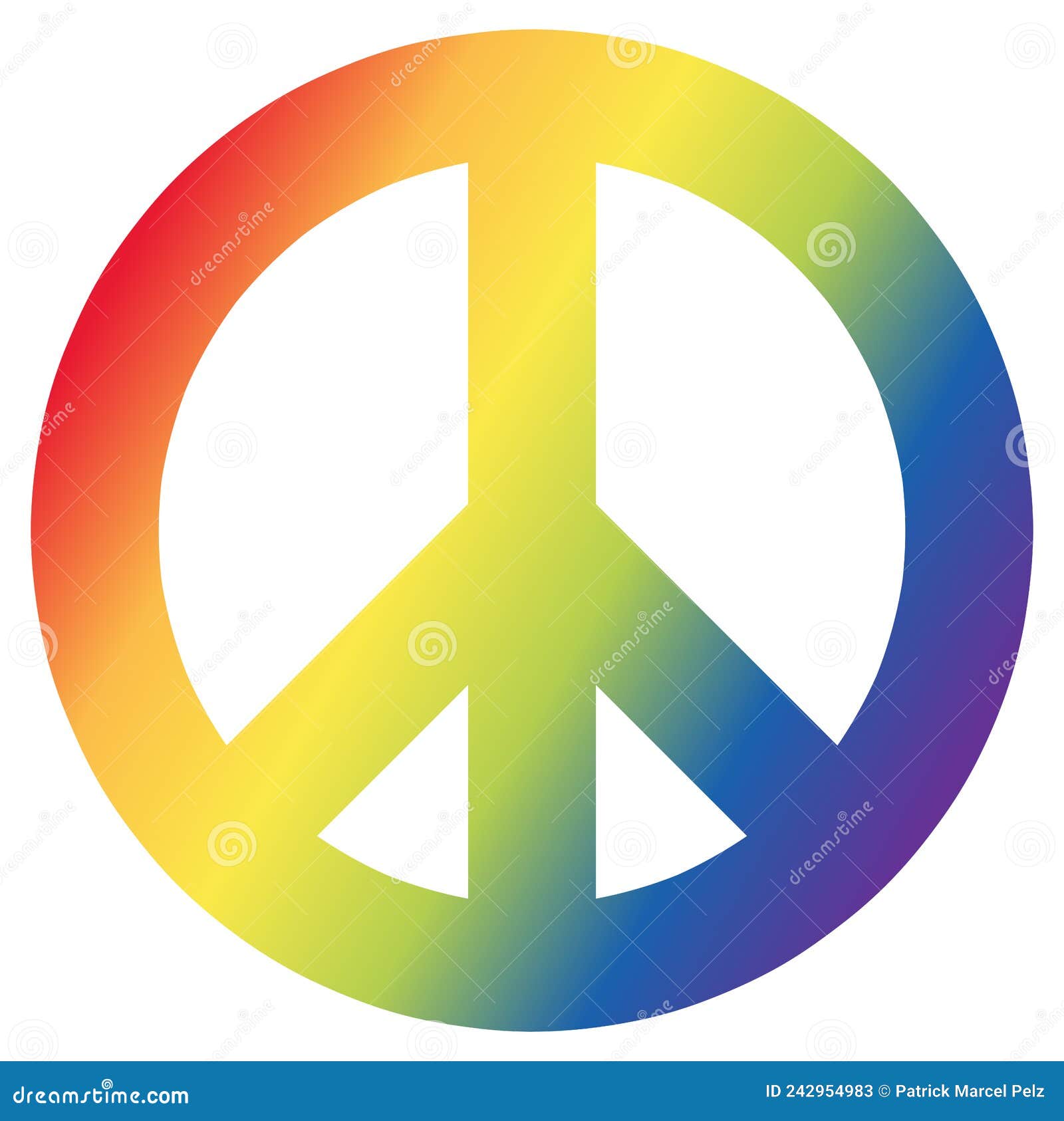 Rainbow colors peace sign stock vector. Illustration of green - 242954983