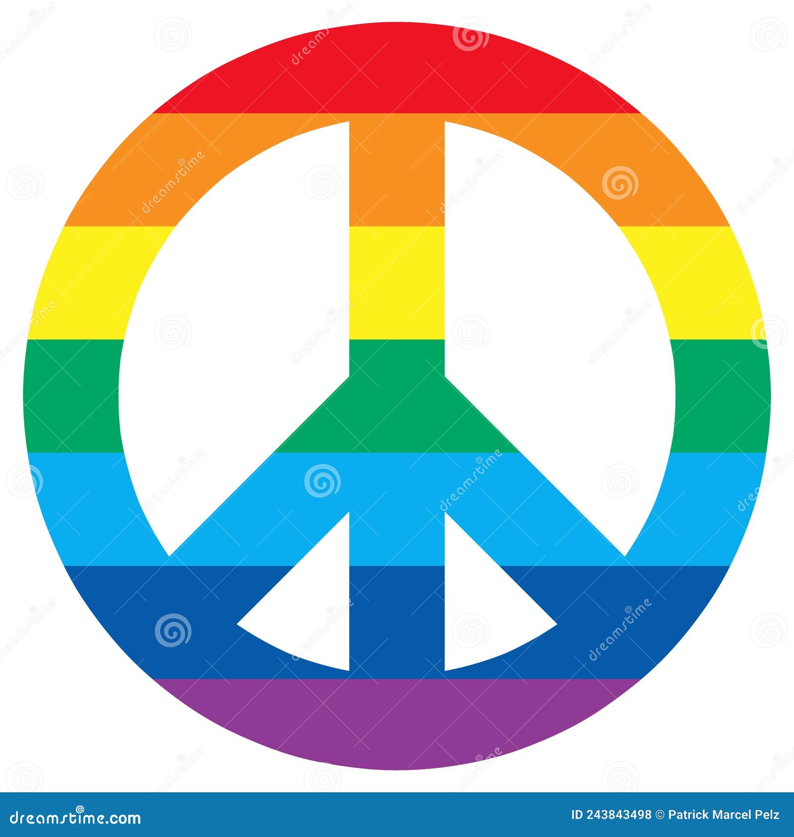 Rainbow Colors Peace Sign Stock Vector Illustration Of Freedom 243843498