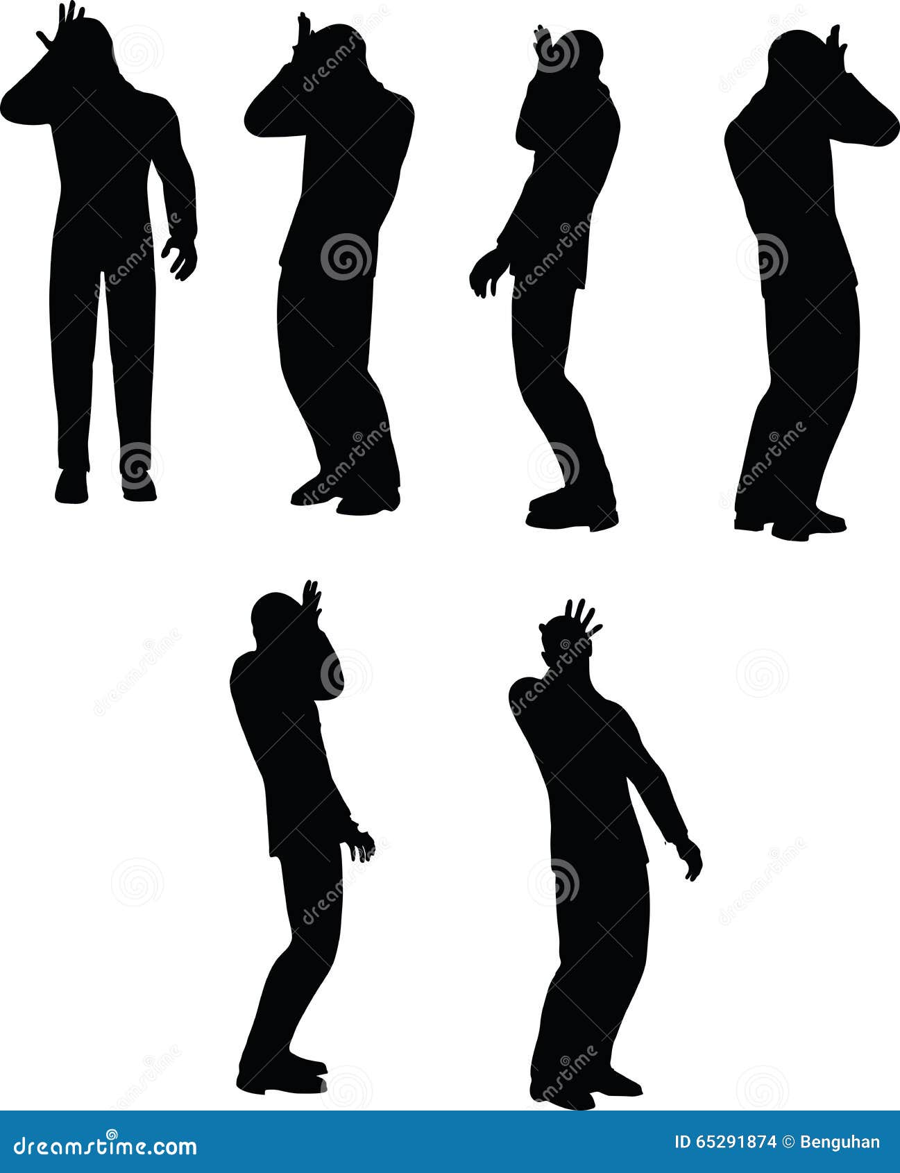 EPS 10 Vector Illustration In Silhouette Of Businessman Duh Head Smack ...