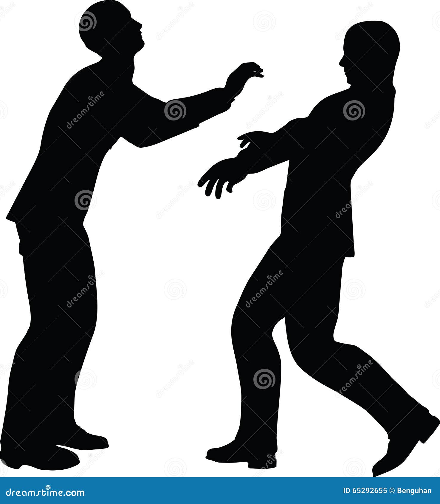 EPS 10 Vector Illustration in Silhouette of Businessman Push Stock ...